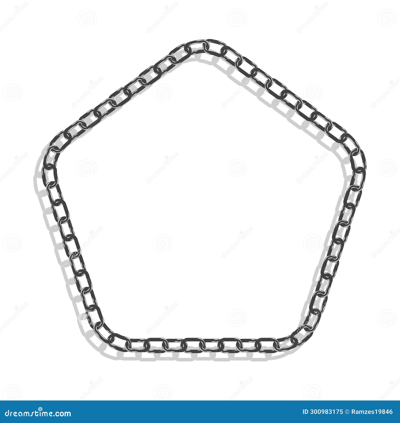 Steel Pentagonal CHAIN Frame for Decorative Headers. Gray Ornates ...