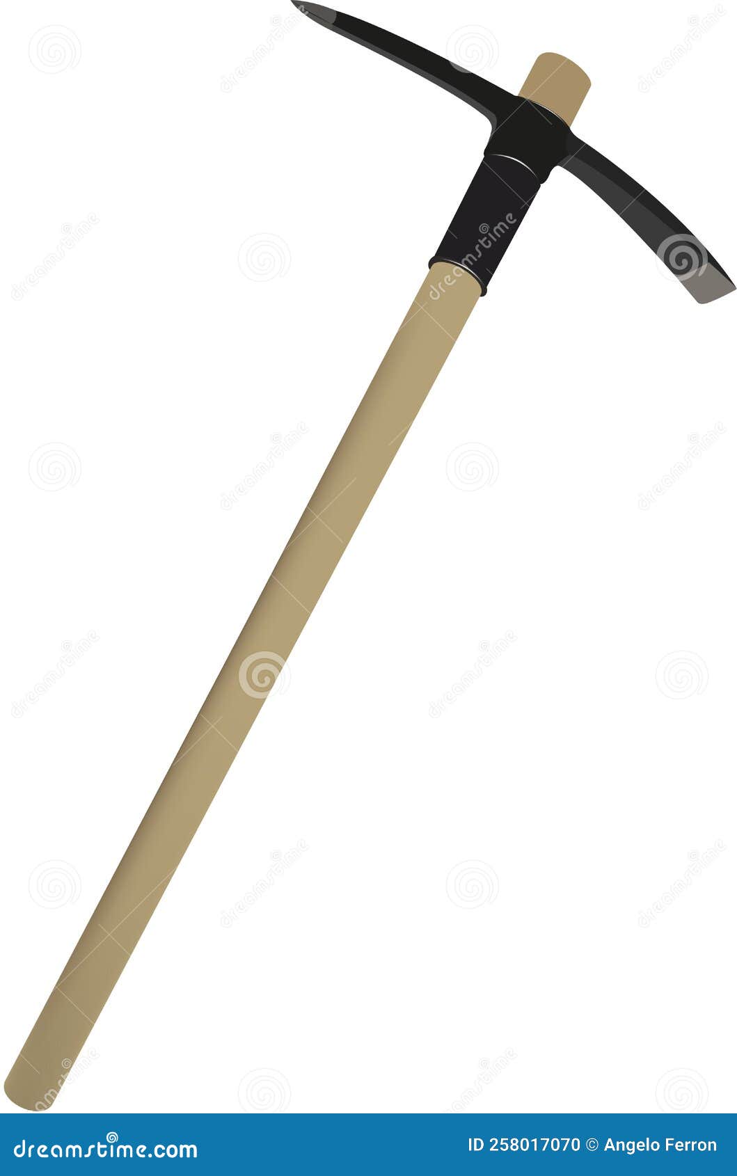 Steel Pickaxe with Long Handle- Stock Vector - Illustration of industry ...