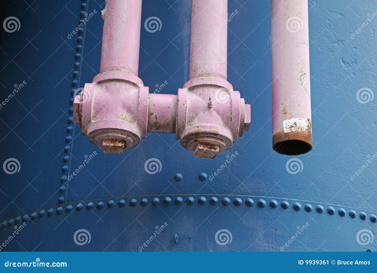 Steel pipe detail stock image. Image of detail, rivets - 9939361