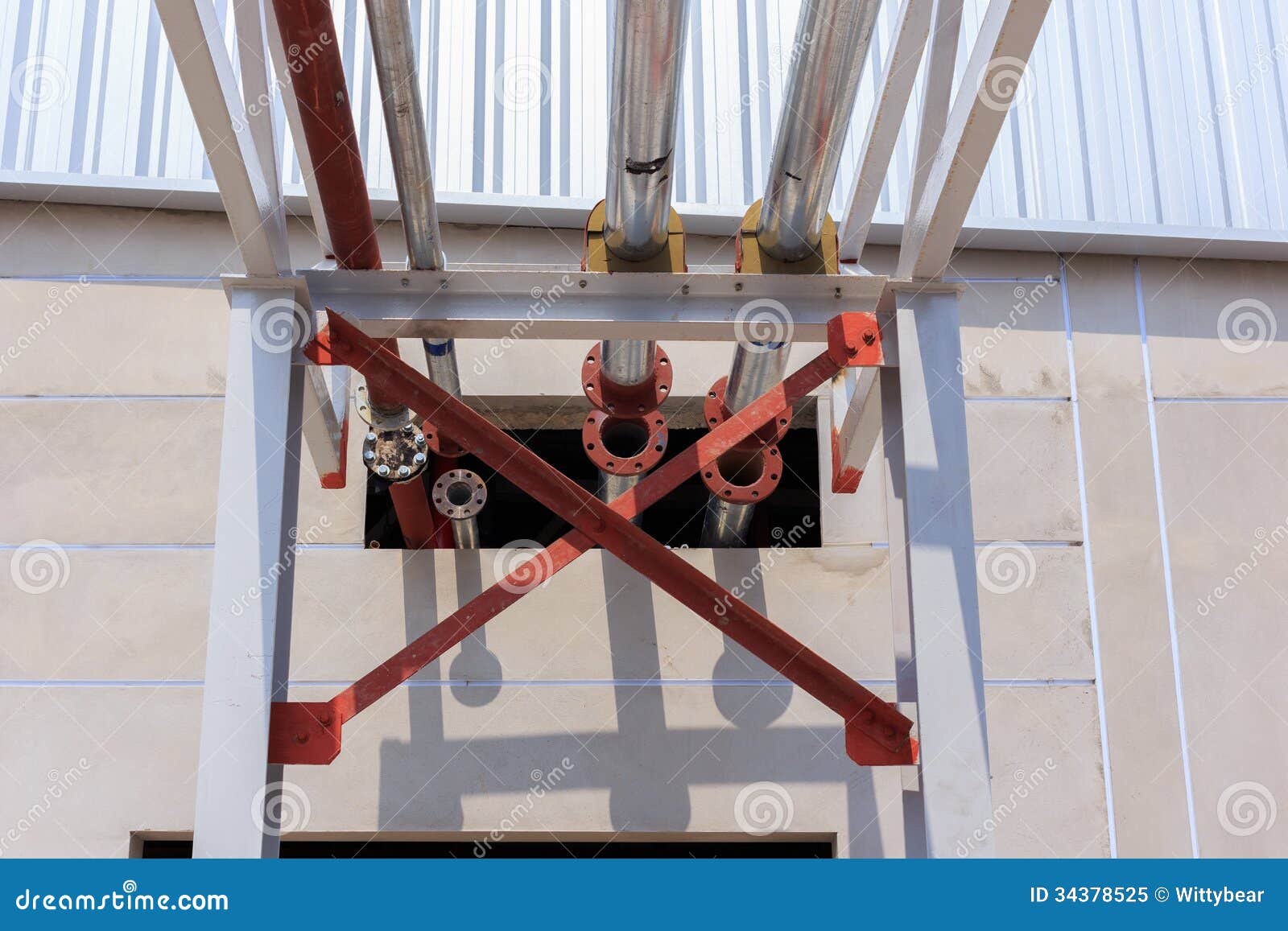 Steel Pipe in Factory Construction Site Stock Image - Image of pipe ...