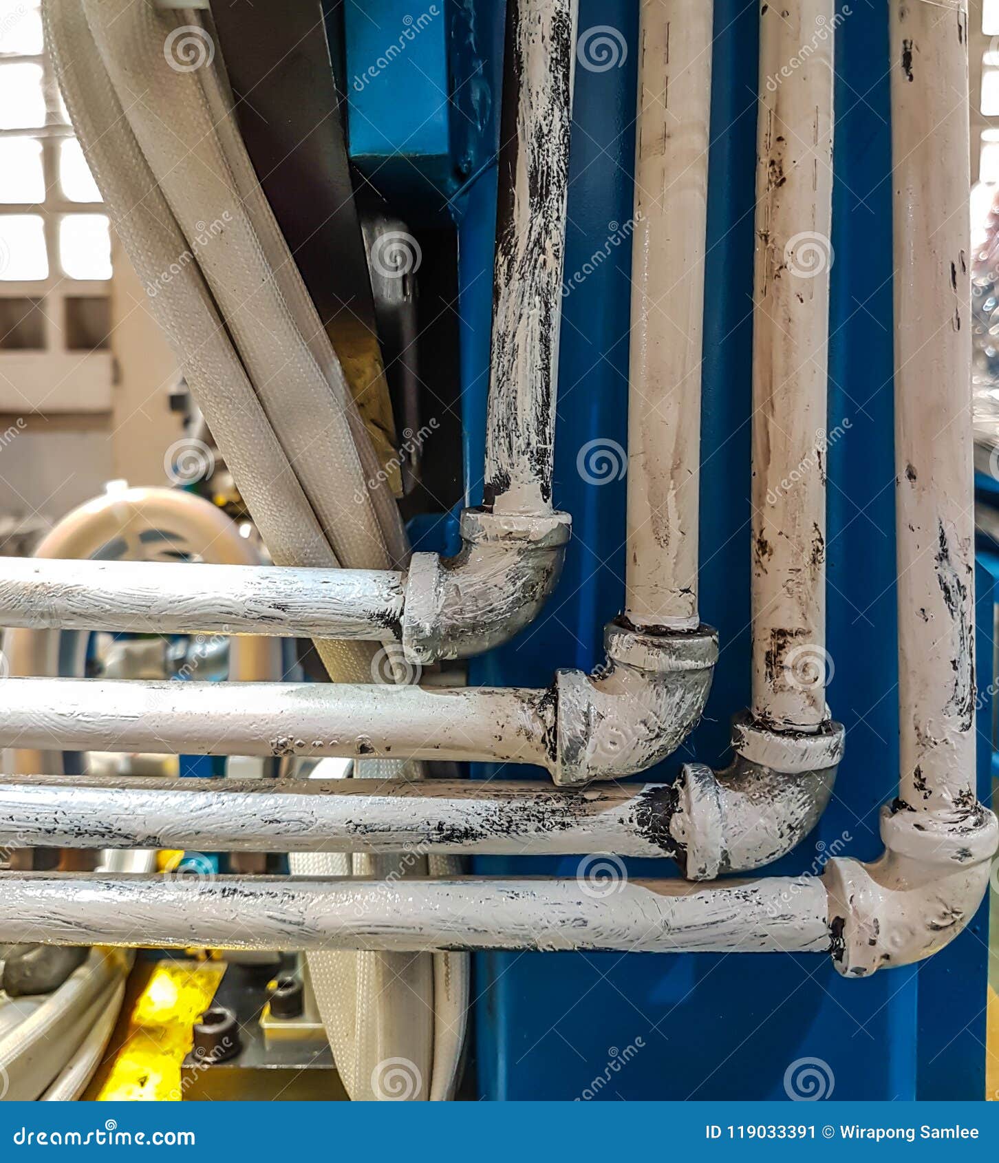 Steel Pipe Fittings Connection Stock Image - Image of pipe, conduit ...