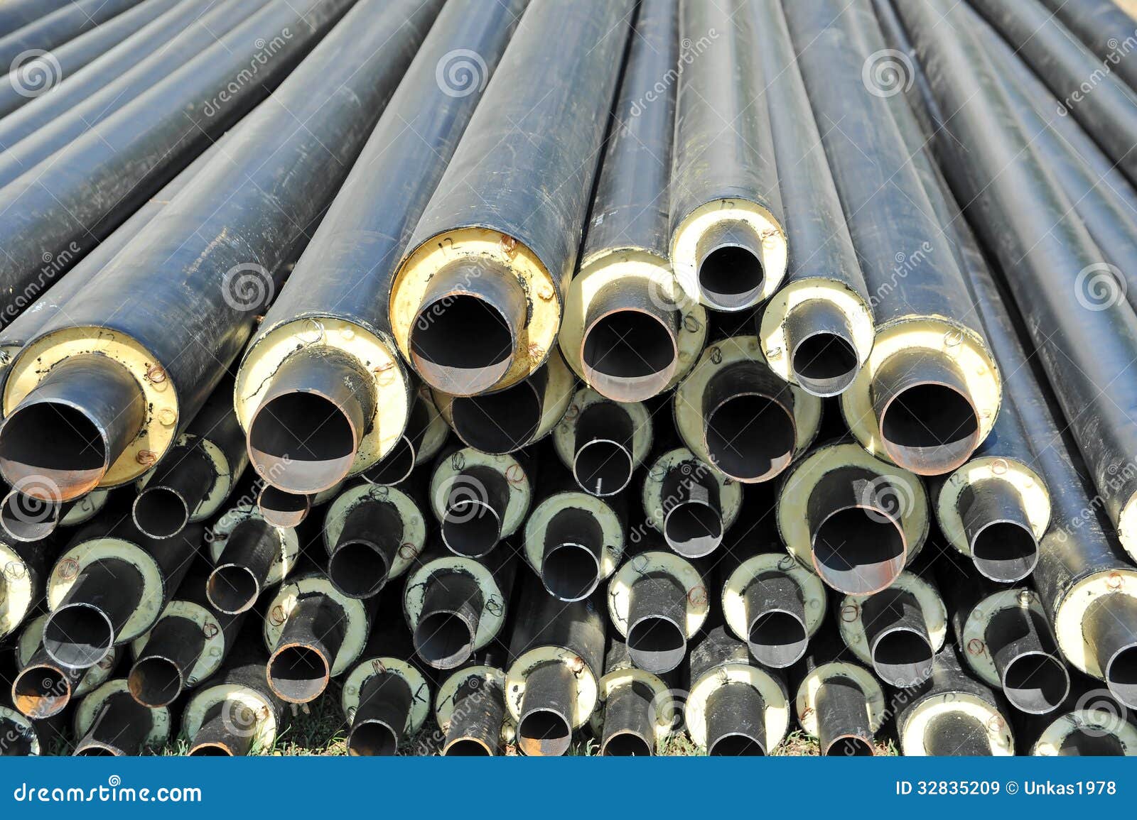 Steel Pipe with Heat Insulation Stock Image - Image of foam, insulator ...