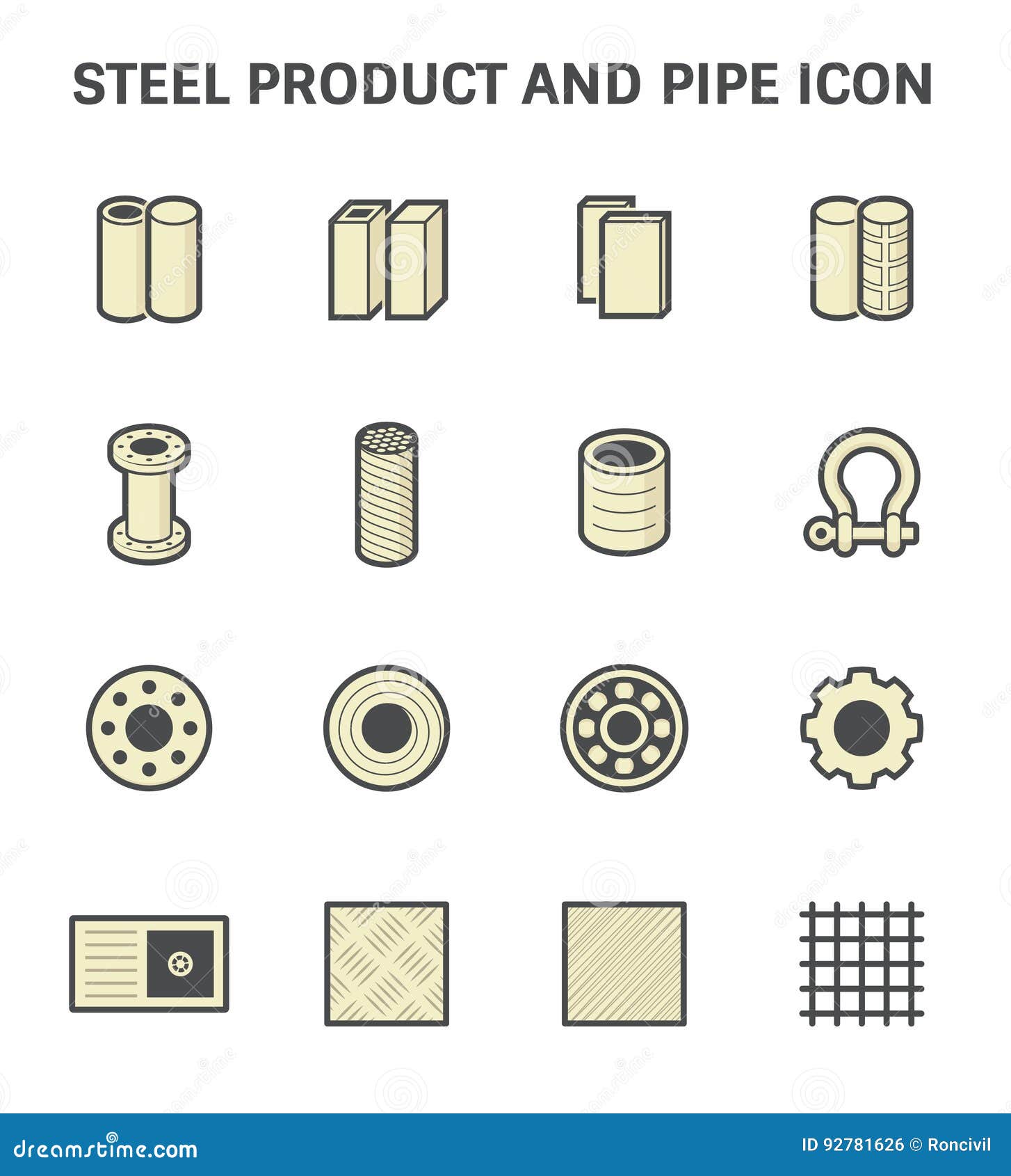 Steel Pipe Icon stock vector. Illustration of metal, machine - 92781626