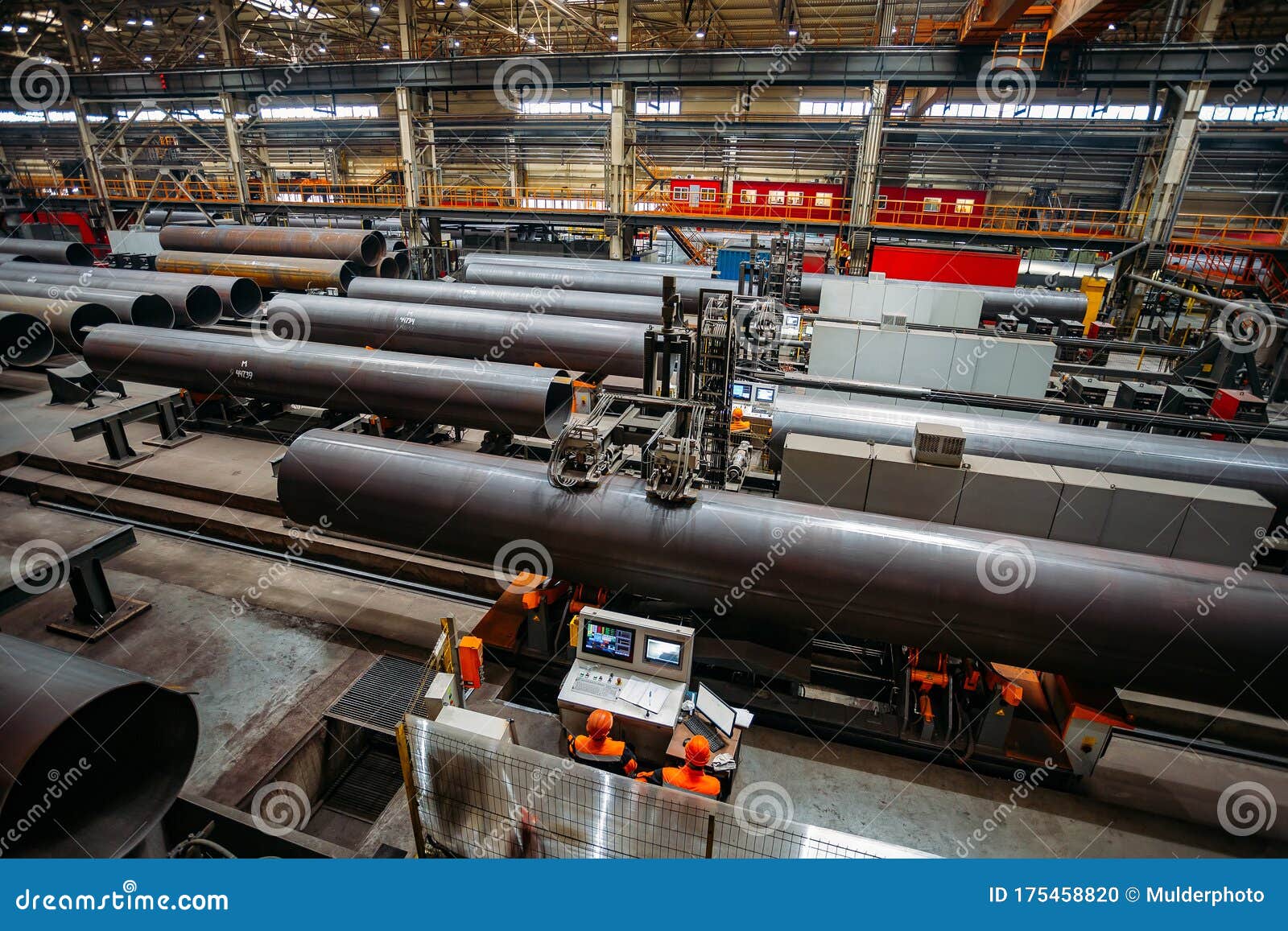 Steel Pipe Internal Seam Welding by Longitudinal Tack Welding Machine ...