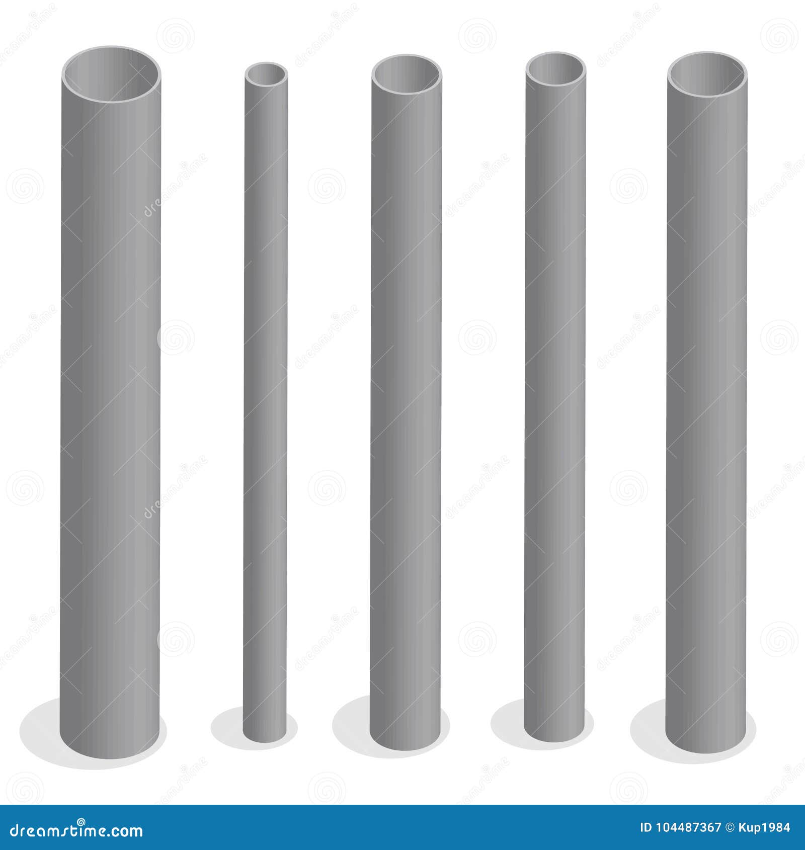 Steel Pipe Isometric Vector Illustration. Stock Vector - Illustration ...