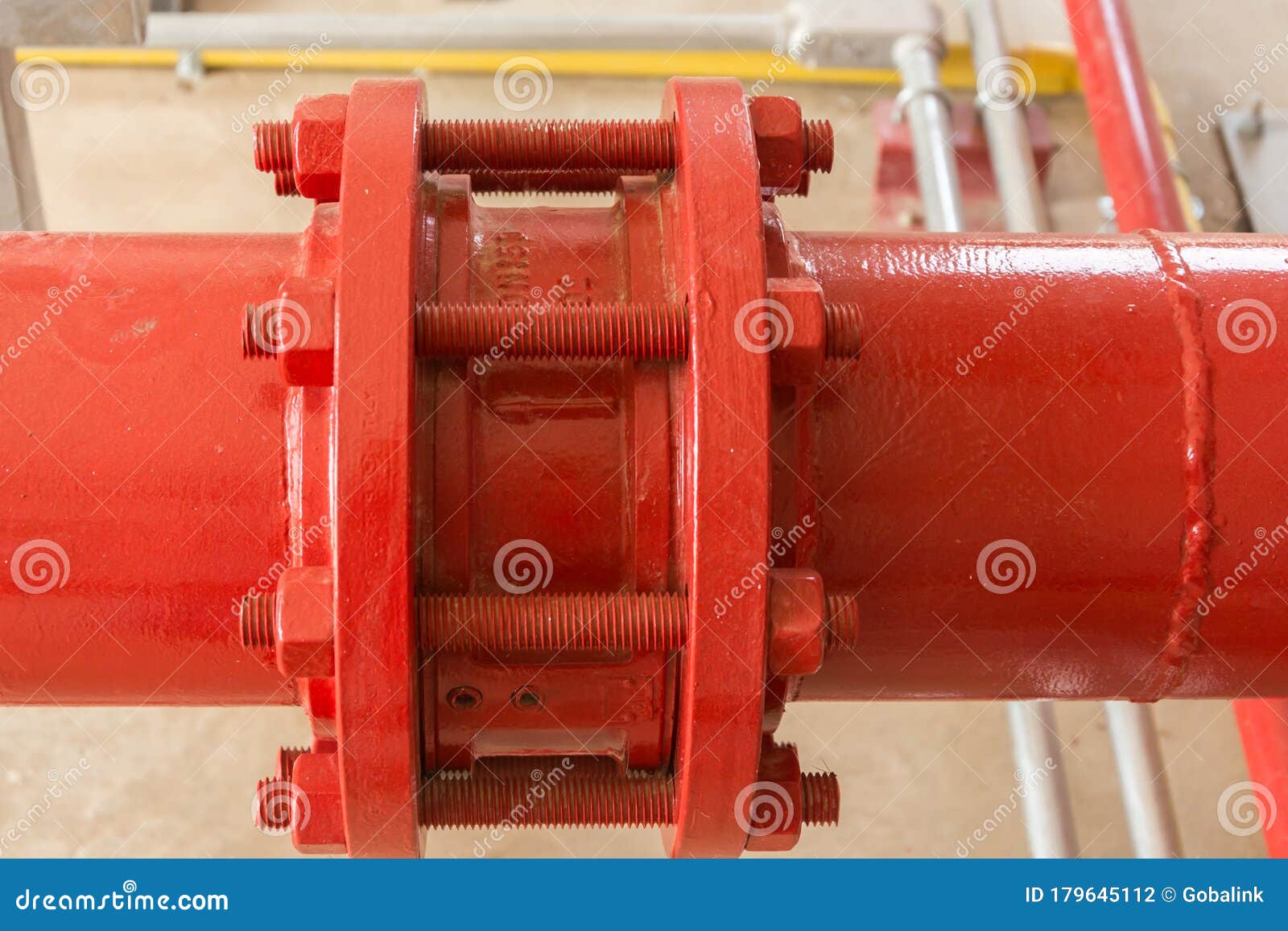 Flange joints stock photo. Image of scratched, bolts - 179645112