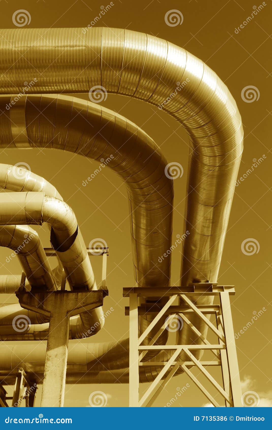 Steel Pipe-line is Photographed on Sky Background Stock Photo - Image ...