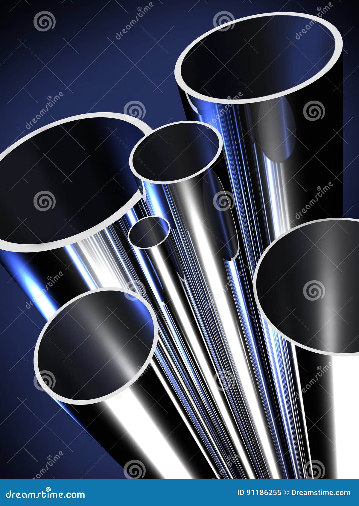 Stack Of Stainless Steel Profiles And Tubes Of Various Diameters ...