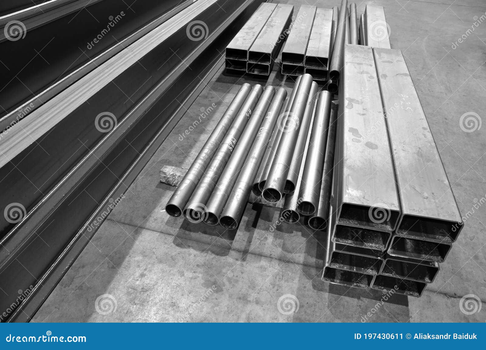 Steel Pipe at a Metalwork Plant. Blanks for the Manufacture of ...