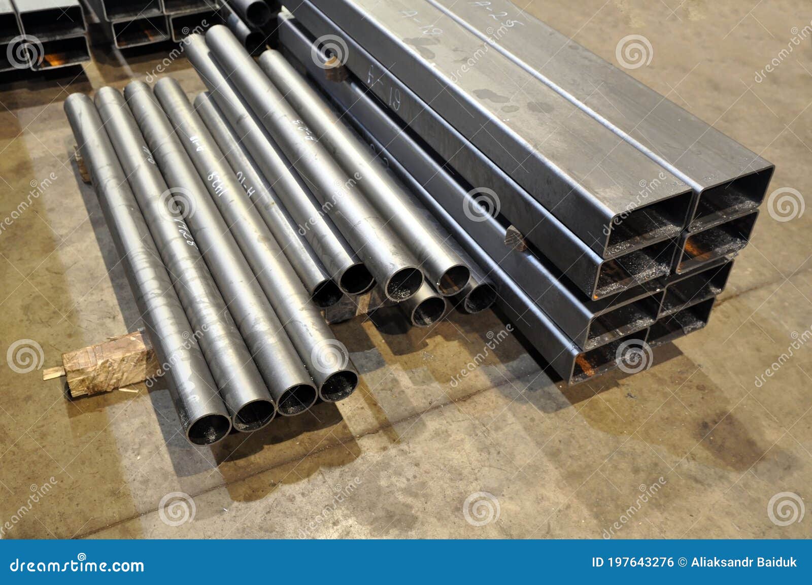 Steel Pipe at a Metalwork Plant. Blanks for the Manufacture of ...