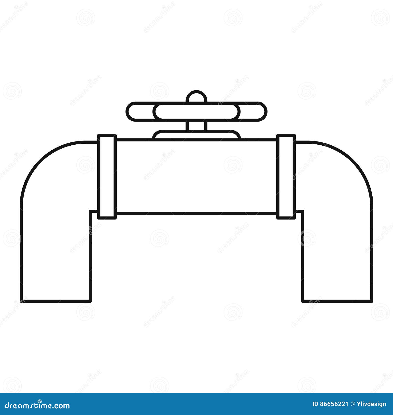 Steel Pipeline Valve Icon, Outline Style Stock Vector - Illustration of ...