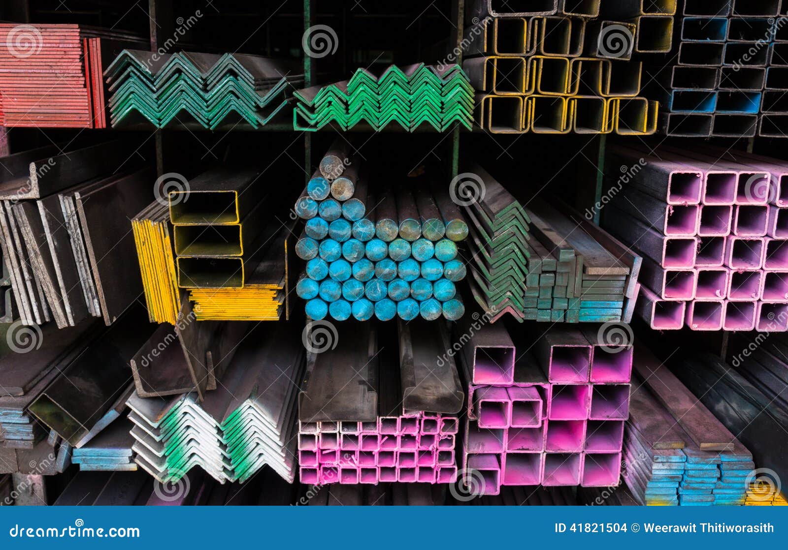 Steel Pipes Bunch on the Rack Stock Photo - Image of durable, metal ...