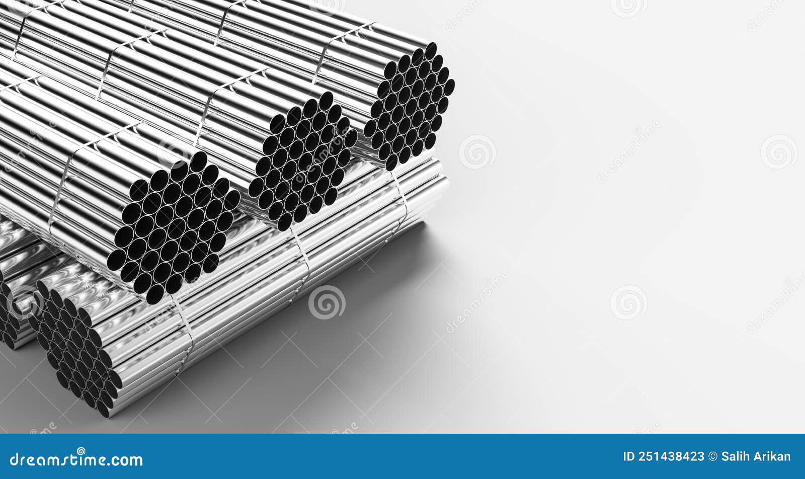 Steel Pipes Isolated on White Background. Steel Pipes for Structural ...