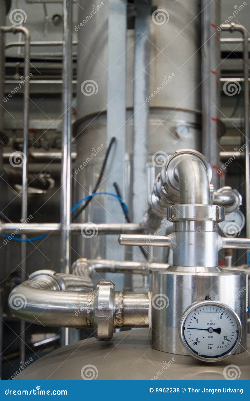 Gas Processing Plant. Power Pipes And Industrial Refinery Towers Of The ...