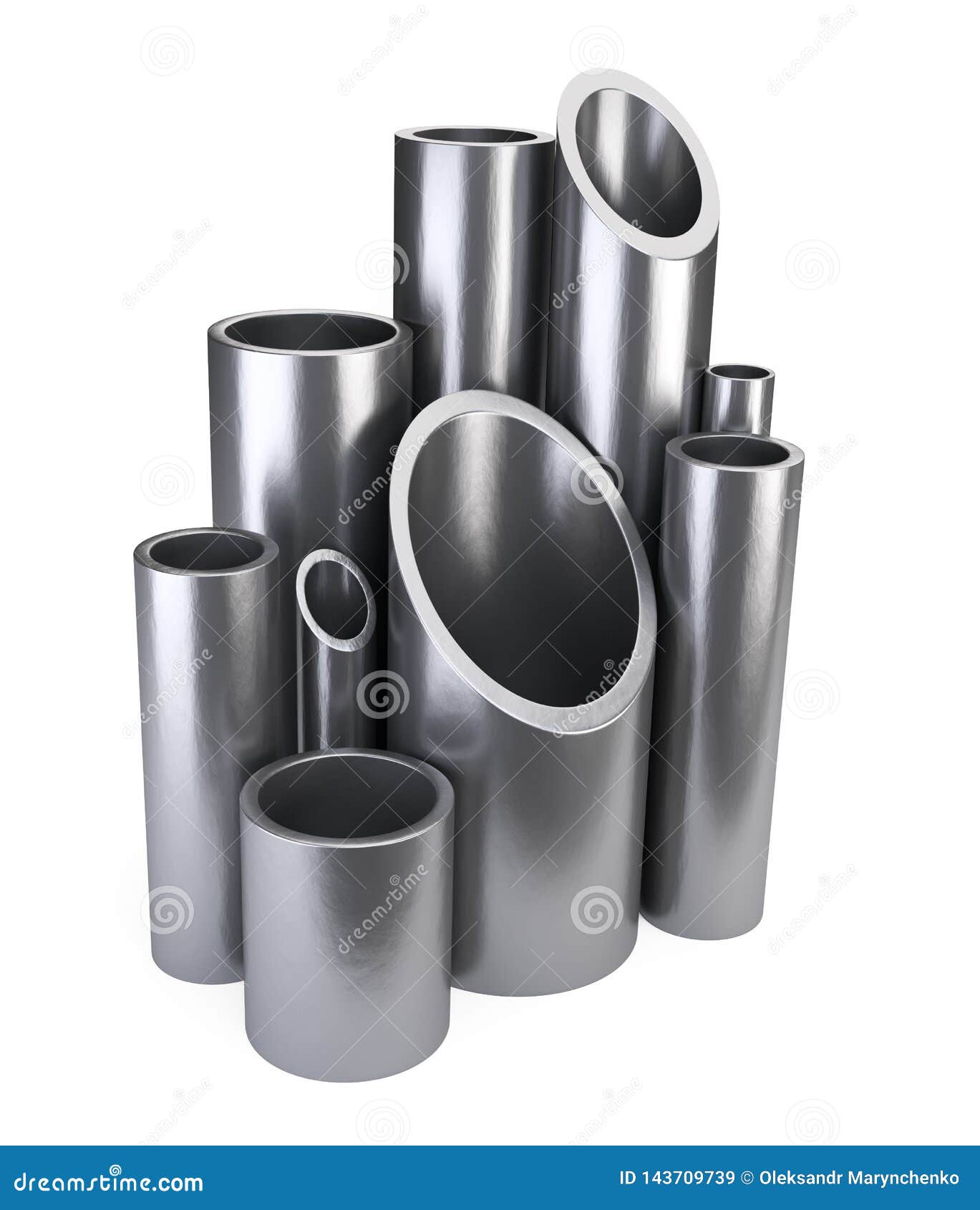Steel pipes profile stack stock illustration. Illustration of shape ...