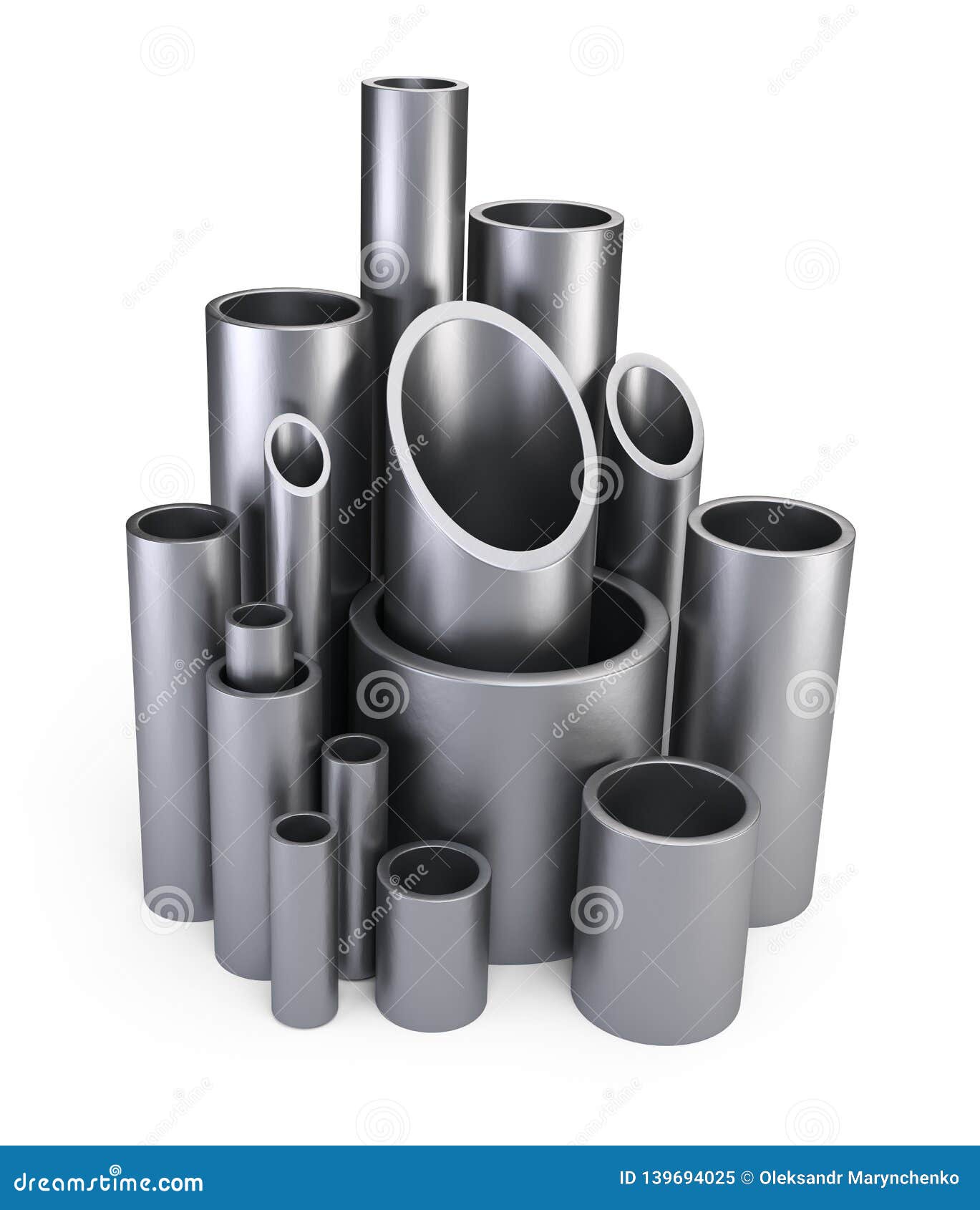 Steel pipes profile stack stock illustration. Illustration of material ...