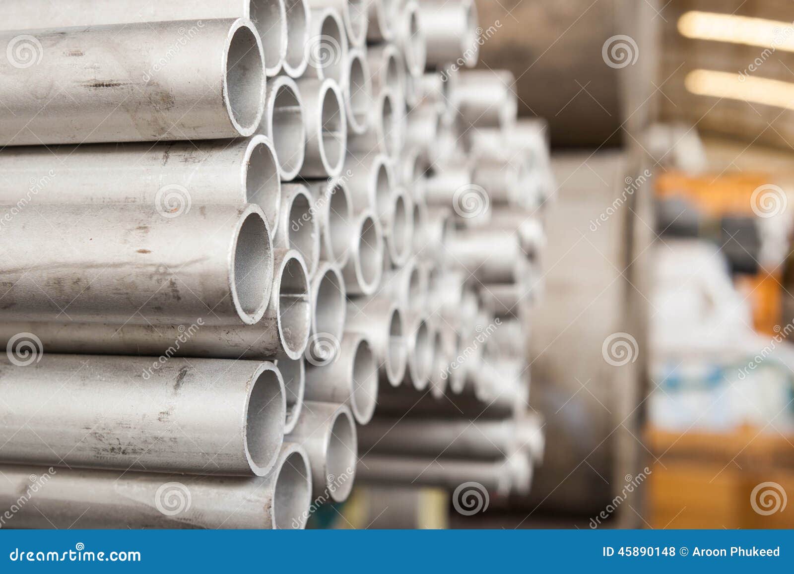 Steel pipes stacked stock photo. Image of background - 45890148