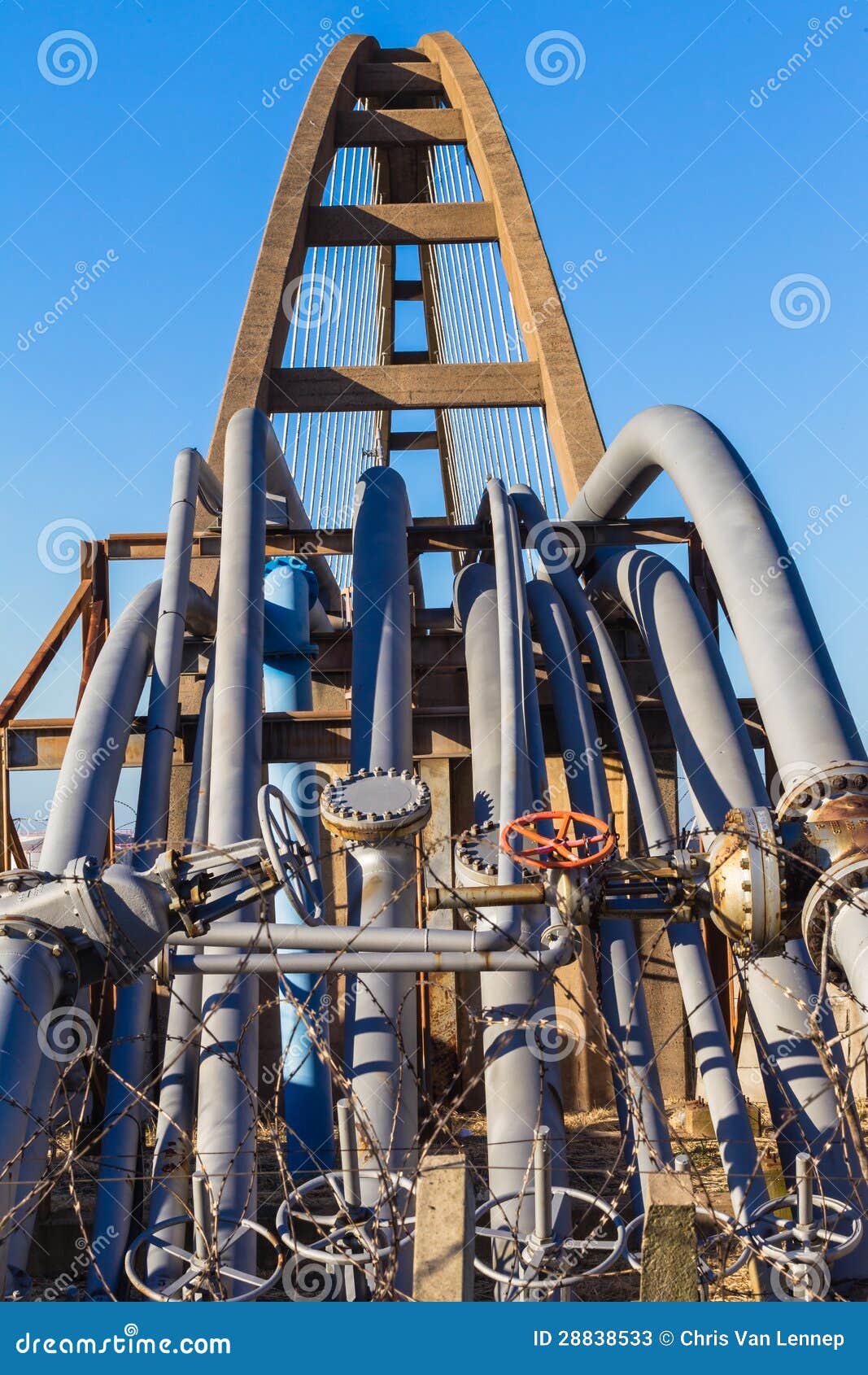 Steel Pipes Valves Bridge editorial stock photo. Image of petrol - 28838533