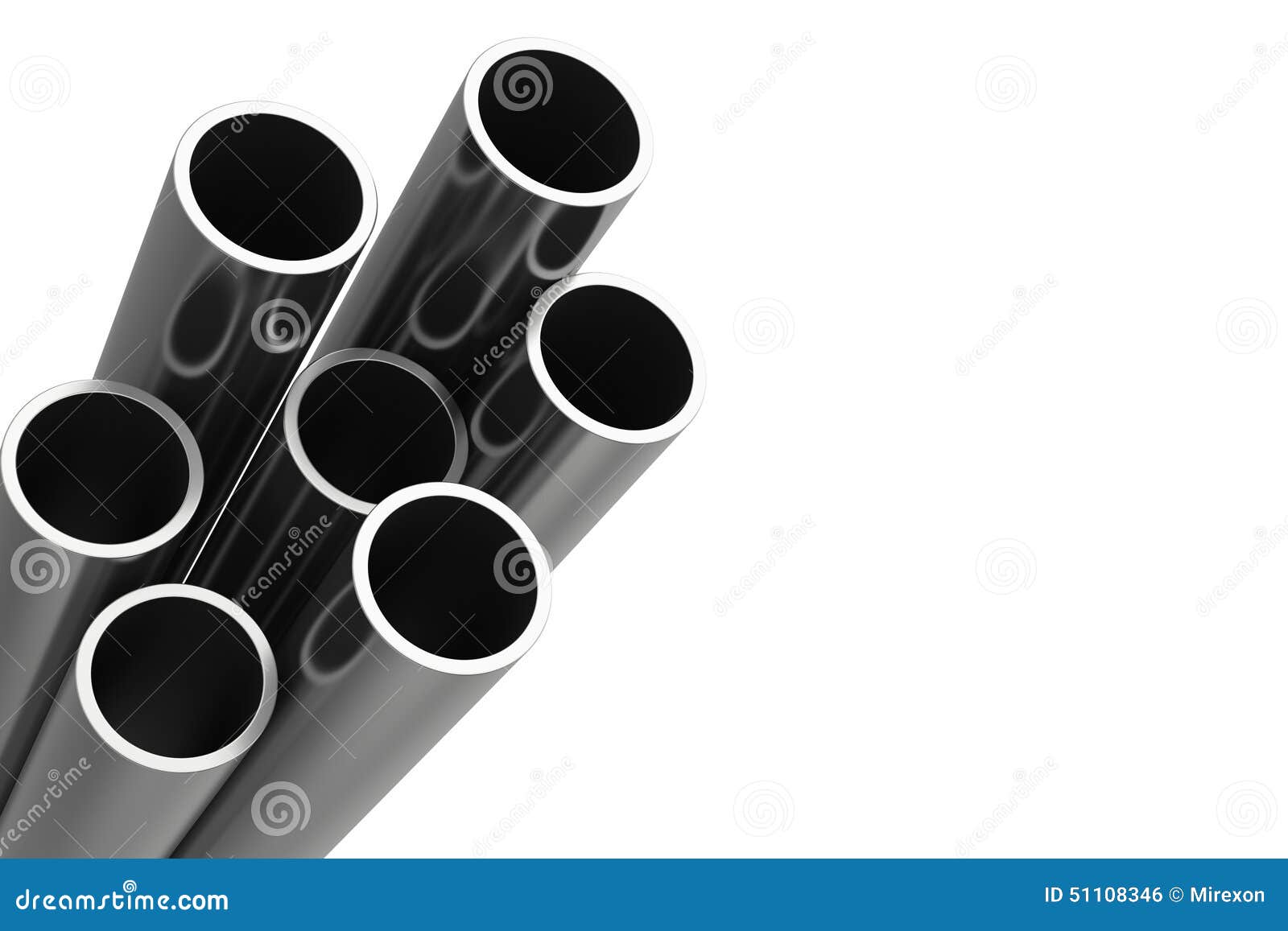 Steel Pipes on a White Background Stock Illustration - Illustration of ...
