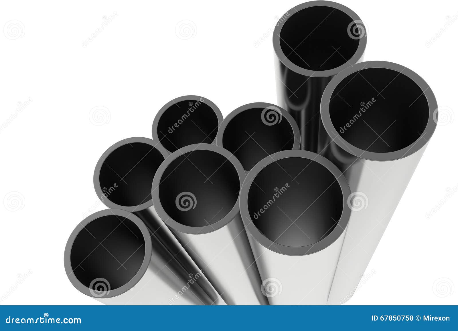 Steel Pipes on a White Background. Stock Illustration - Illustration of ...