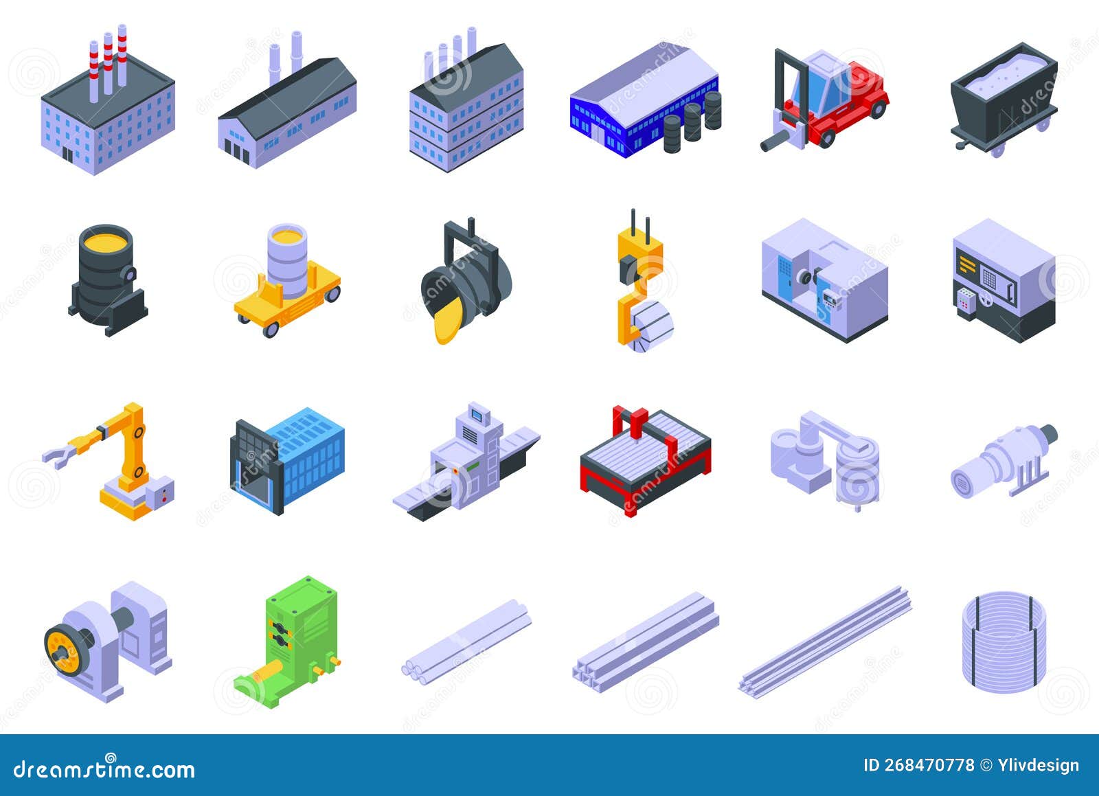 Steel Plant Icons Set Isometric Vector. Casting Fire Stock Vector ...