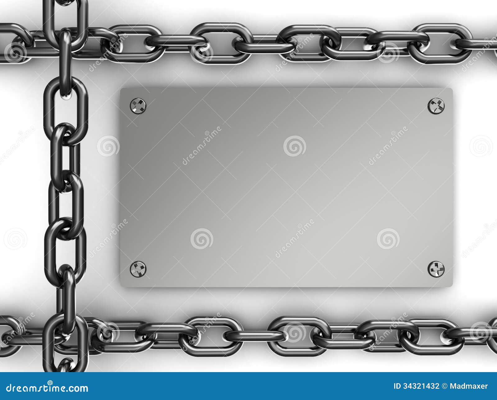 Steel plate and chains stock illustration. Illustration of link - 34321432