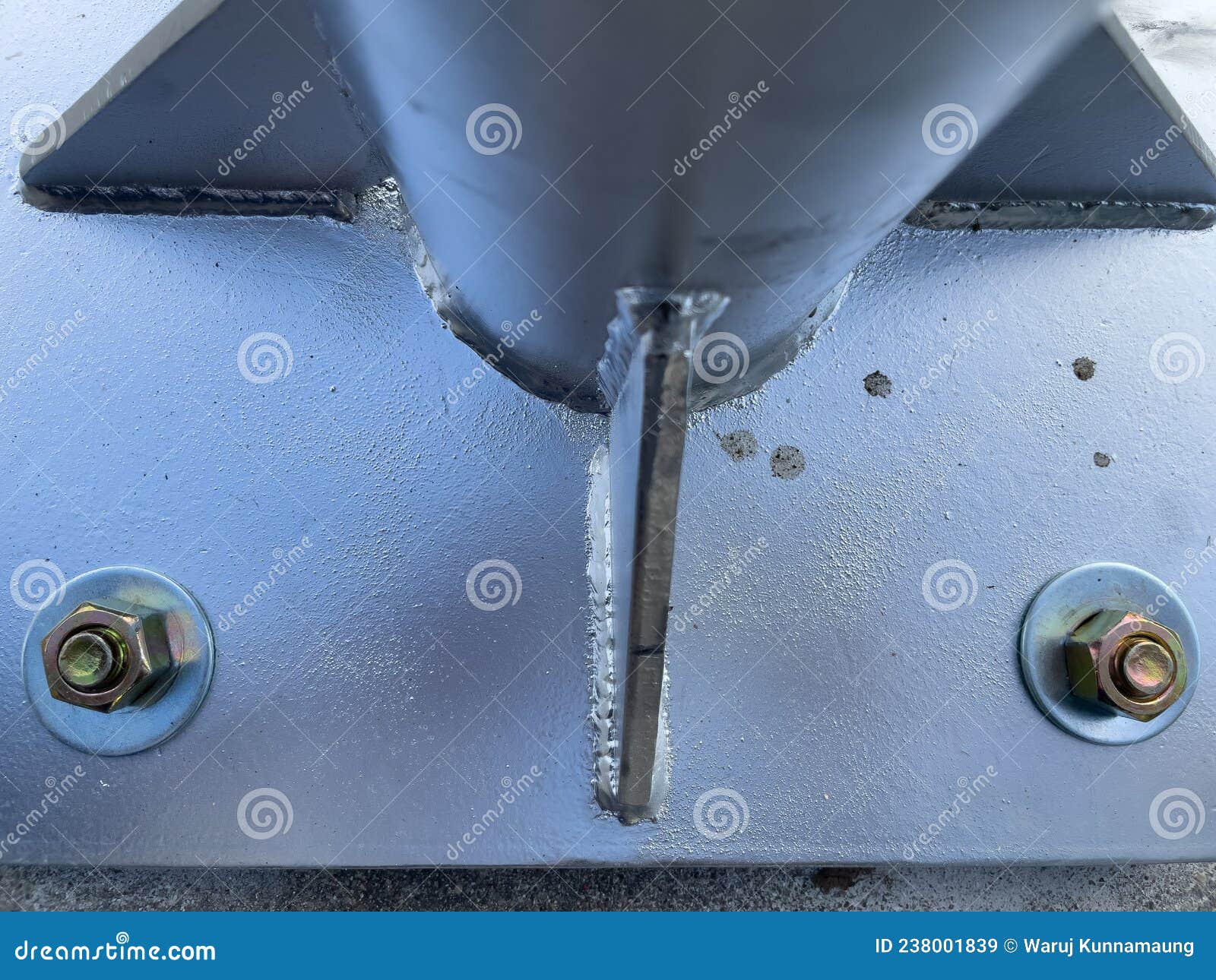 The Steel Plate that Forms the Base of the Column. Stock Image - Image ...