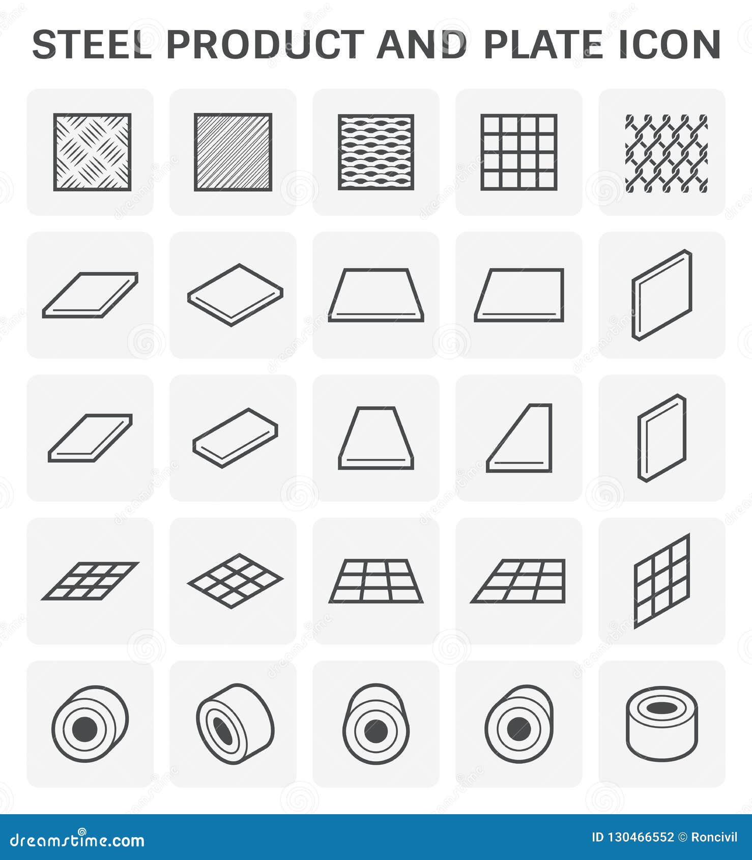 Steel plate icon stock vector. Illustration of pipe - 130466552