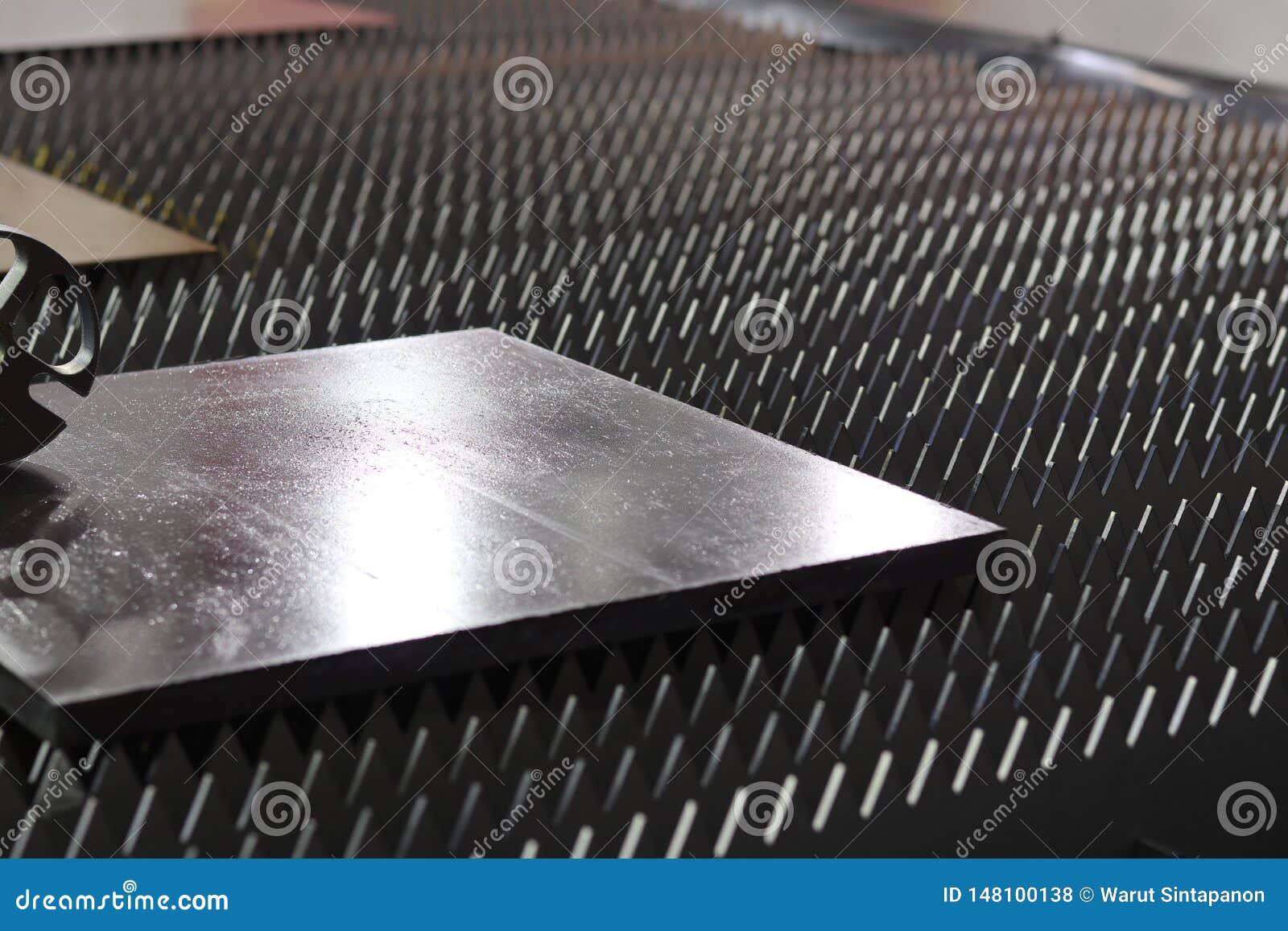 A Steel Plate on Machine , Ready for Processing Stock Photo - Image of ...