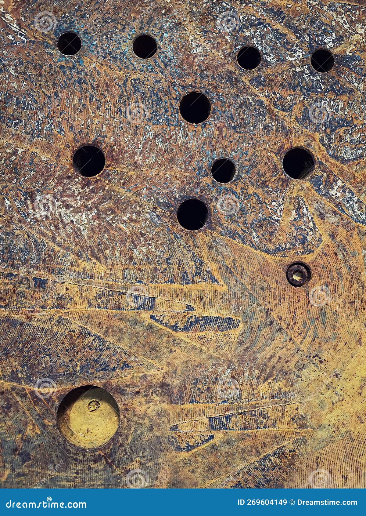 Steel Plate with Some Holes Completely Rusted, Rust Texture, Red Rust ...