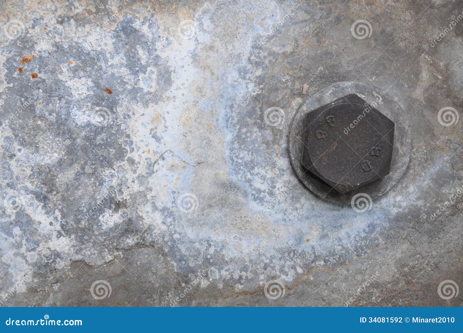 Steel Plate with a Twisted Bolt Stock Photo - Image of metallic, build ...