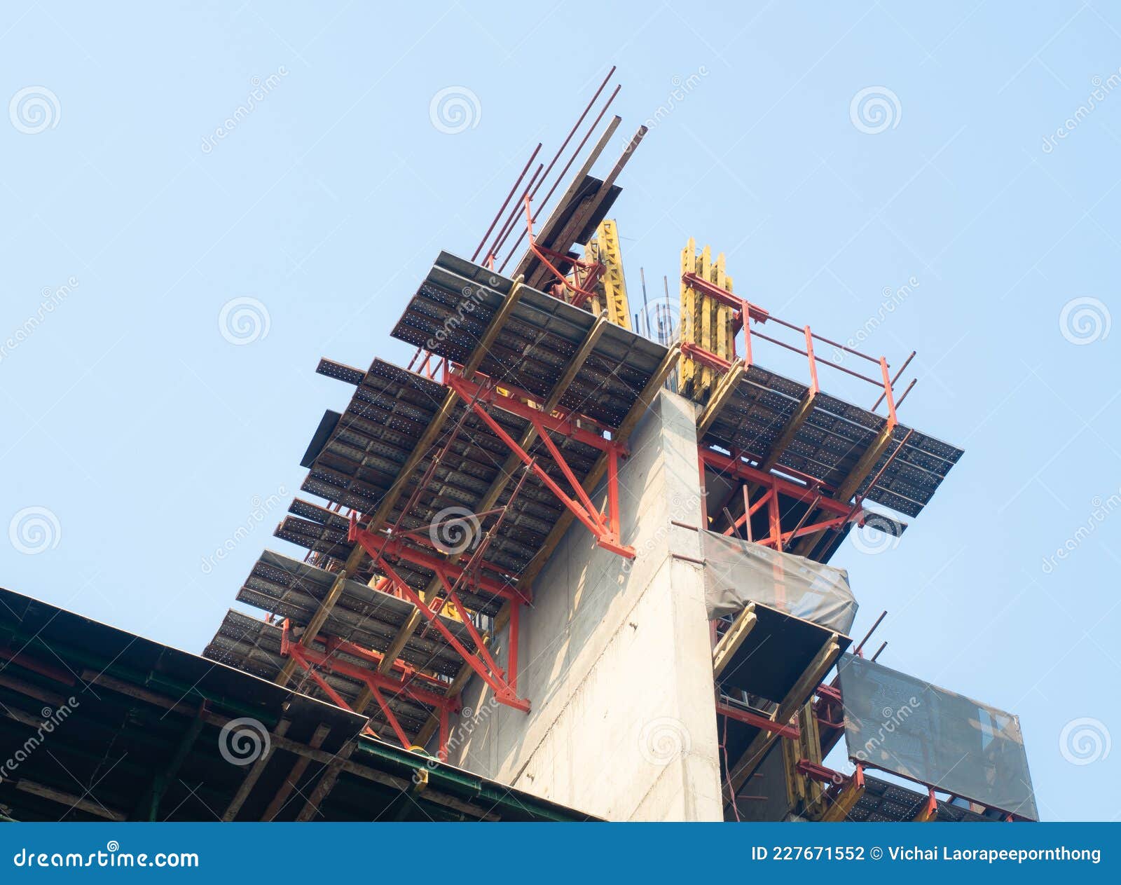 Steel Platform for High Rise Building Construction Stock Photo - Image ...
