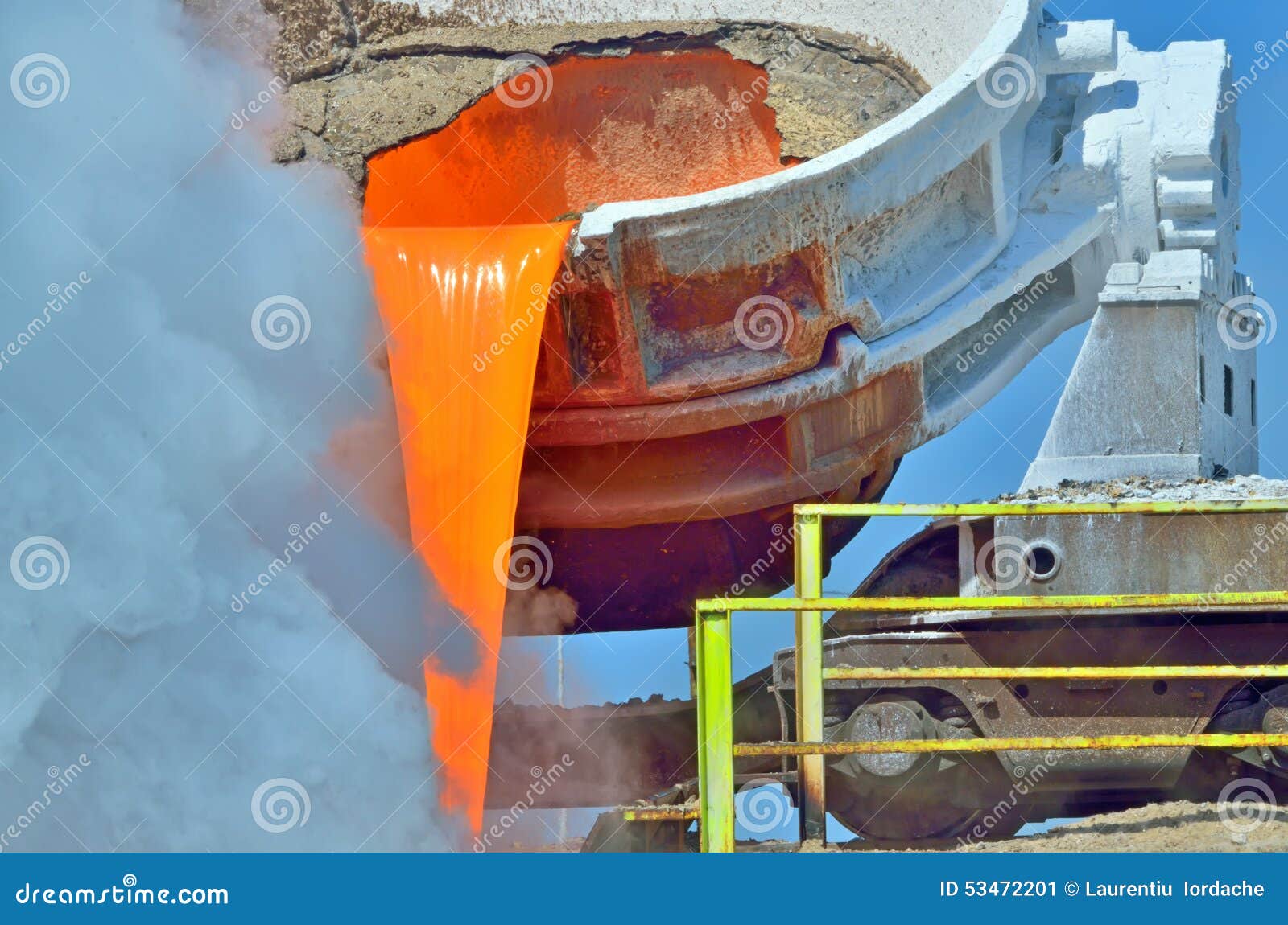 Steel is Poured into the Dump Stock Image - Image of heavy, crucible ...