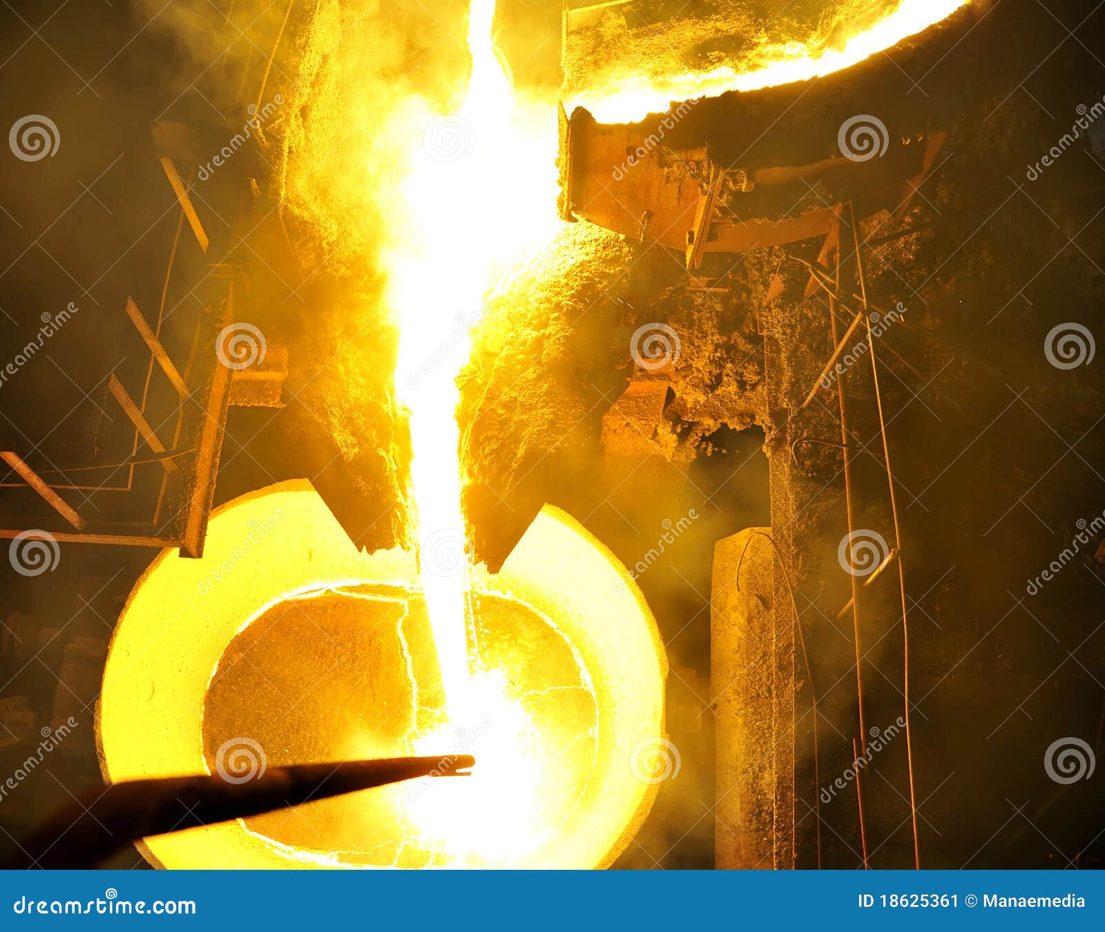 Steel pouring stock image. Image of heavy, leek, furnace - 18625361