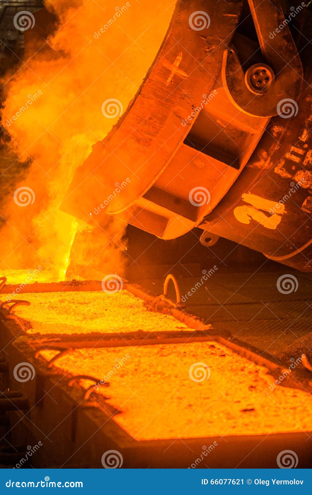Steel pouring stock image. Image of intense, metallic - 66077621