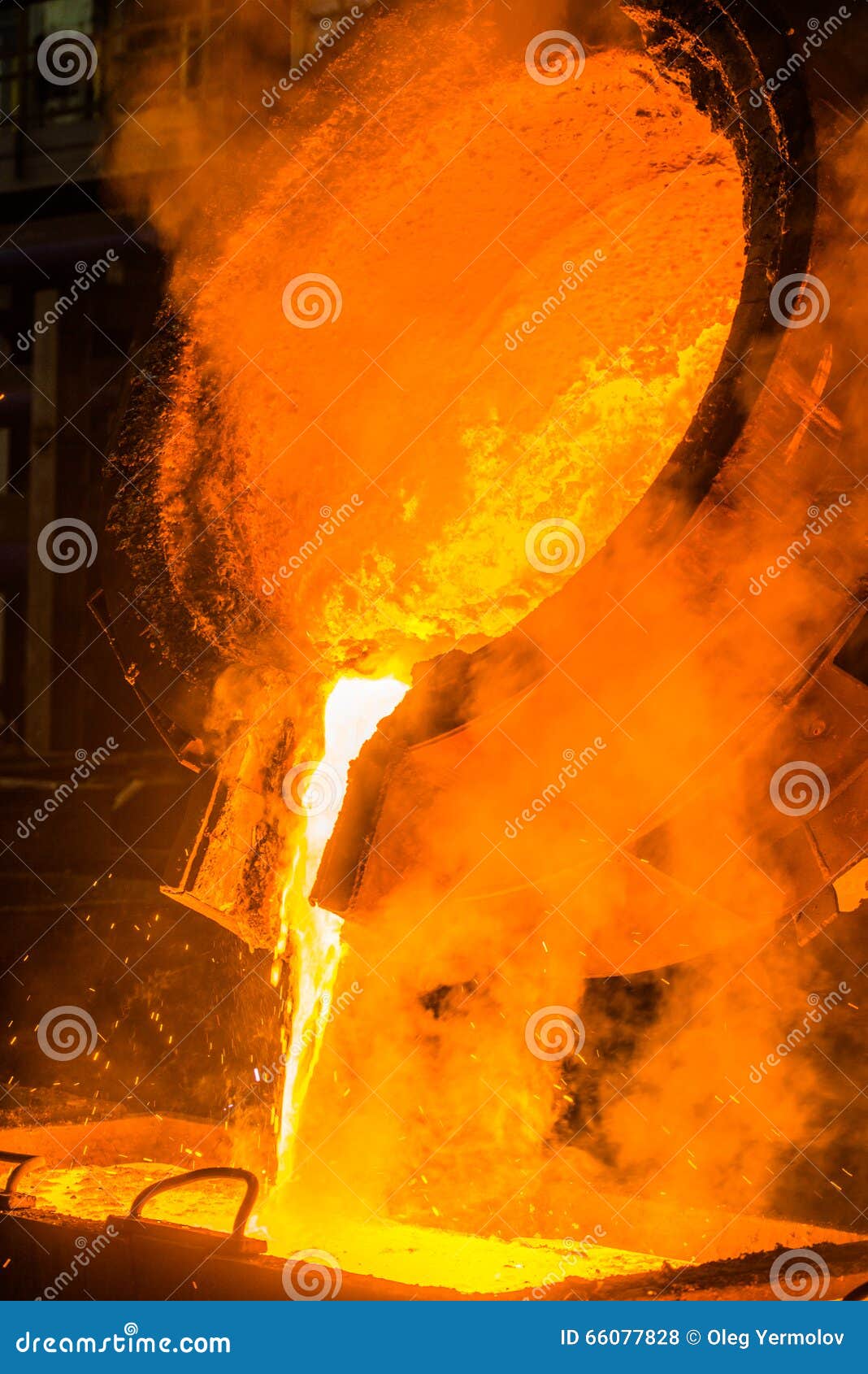 Steel pouring stock photo. Image of action, cast, industry - 66077828