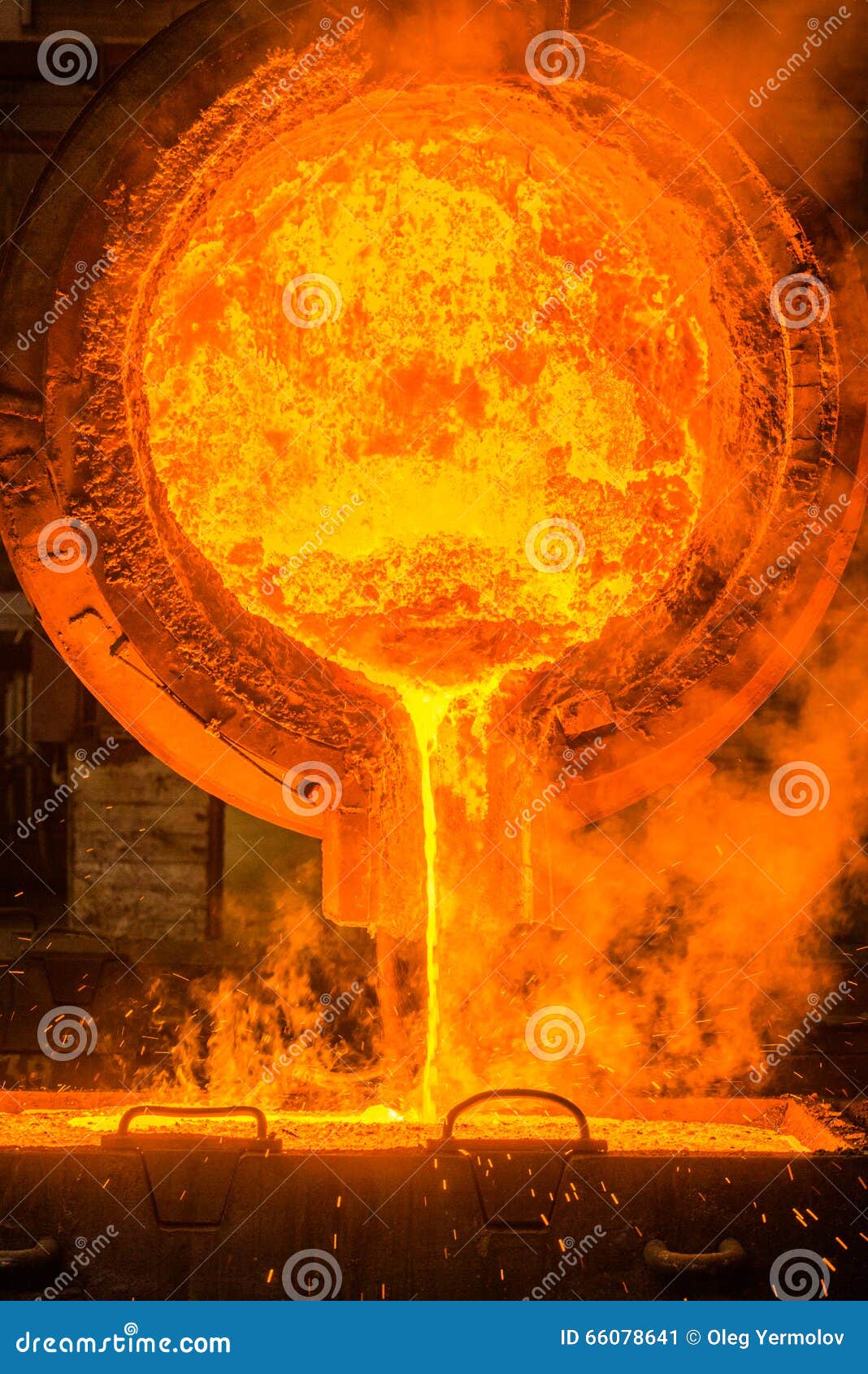 Steel pouring stock image. Image of flow, manufacture - 66078641