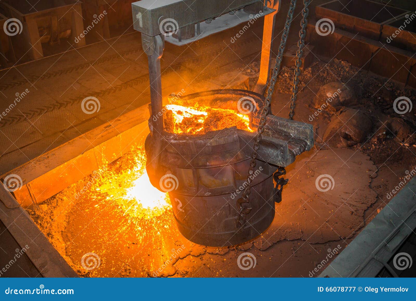 Steel pouring stock image. Image of factory, melting - 66078777