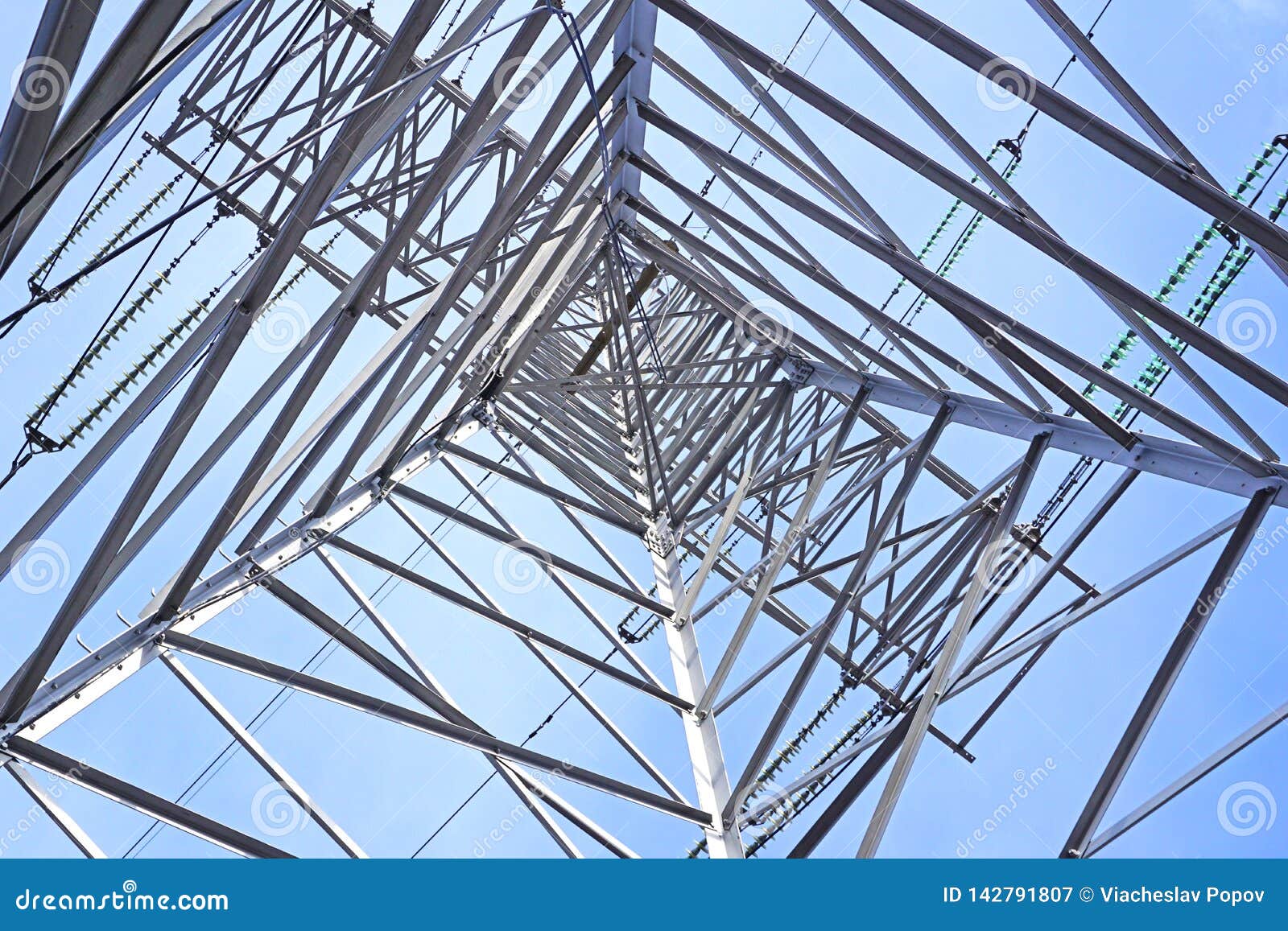 Steel power line supports stock image. Image of energy - 142791807