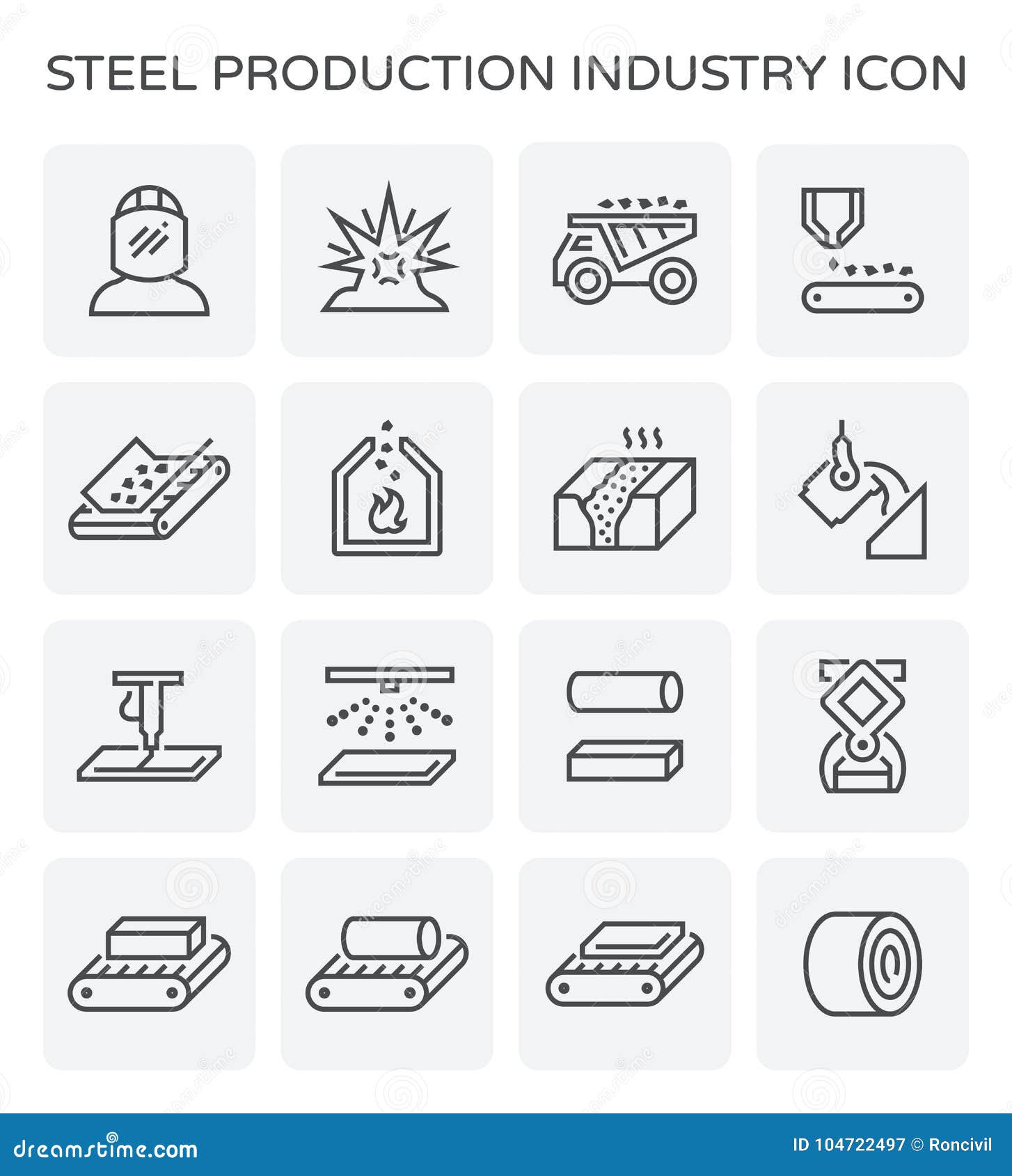 Steel production icon stock vector. Illustration of aluminium - 104722497
