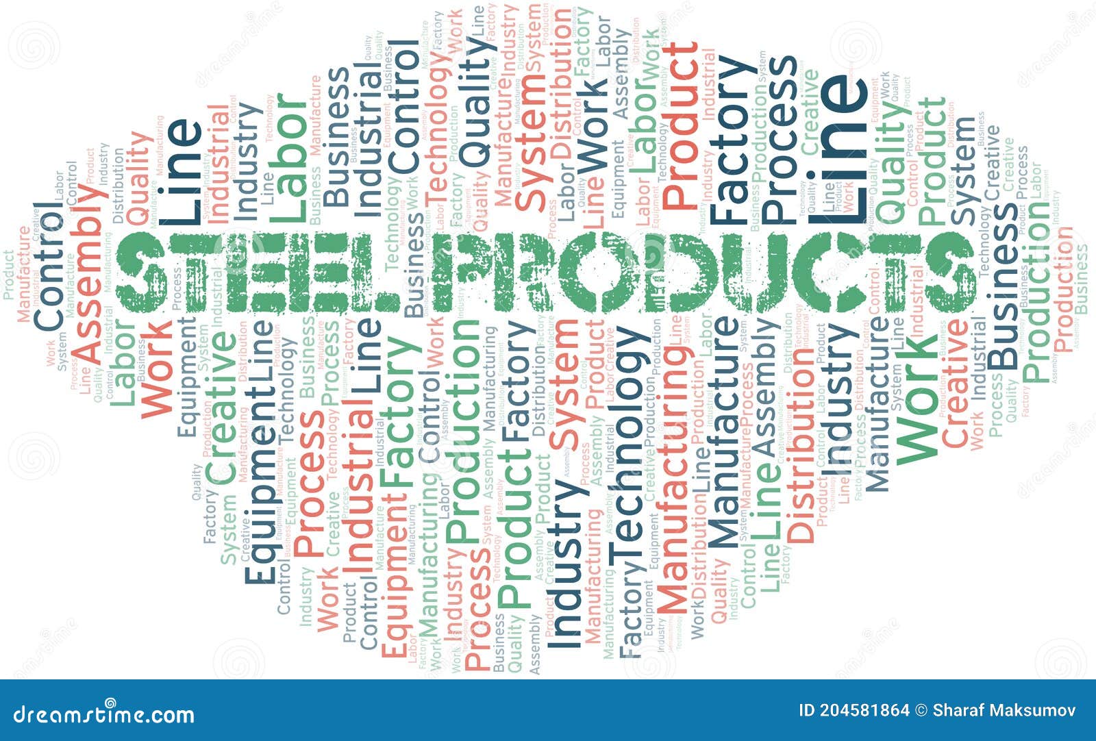 Steel Products Word Cloud Create with Text only. Stock Illustration ...