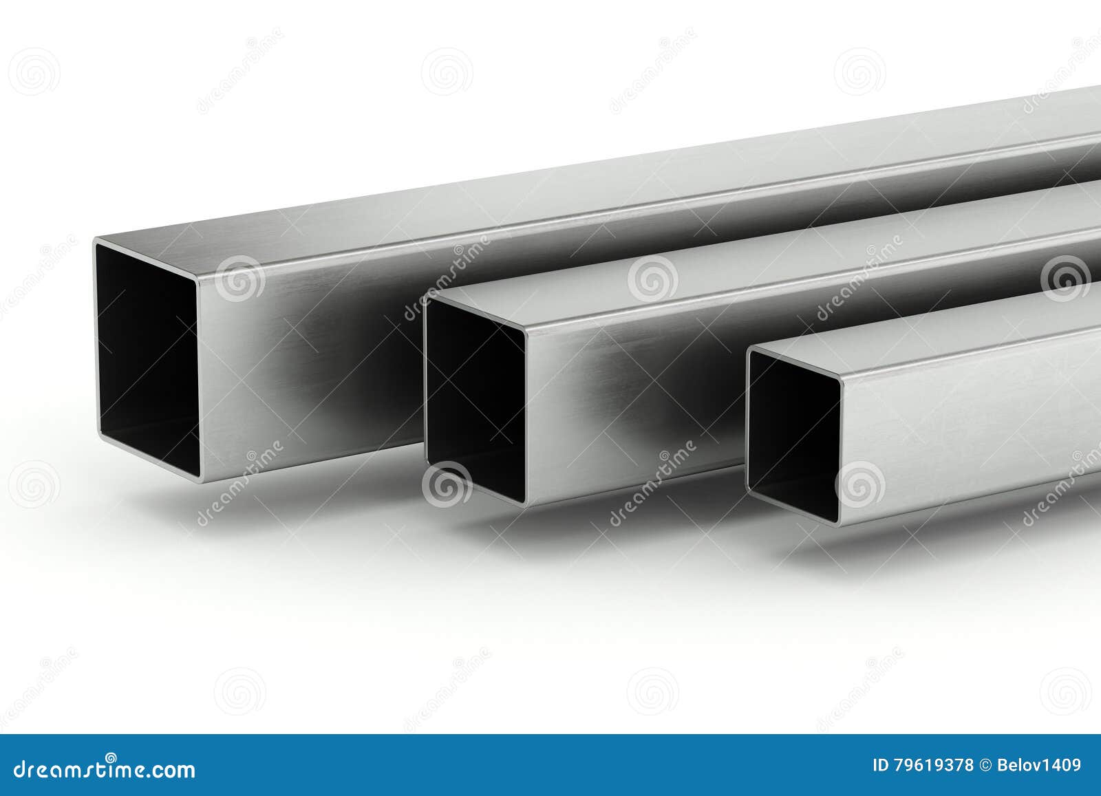 Steel profile pipe stock illustration. Illustration of material - 79619378