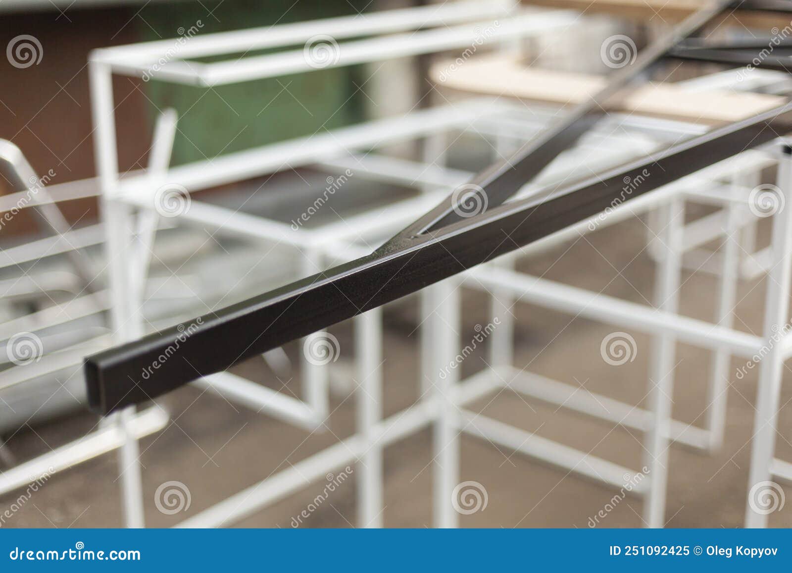 Steel Profile in Workshop. Steel Structure Parts Stock Image - Image of ...