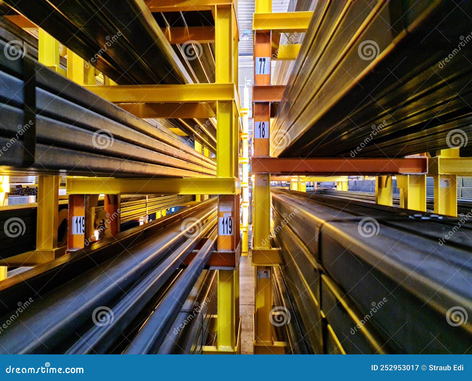 Steel Rack for Profile Storage Stock Image - Image of steel, indoor ...