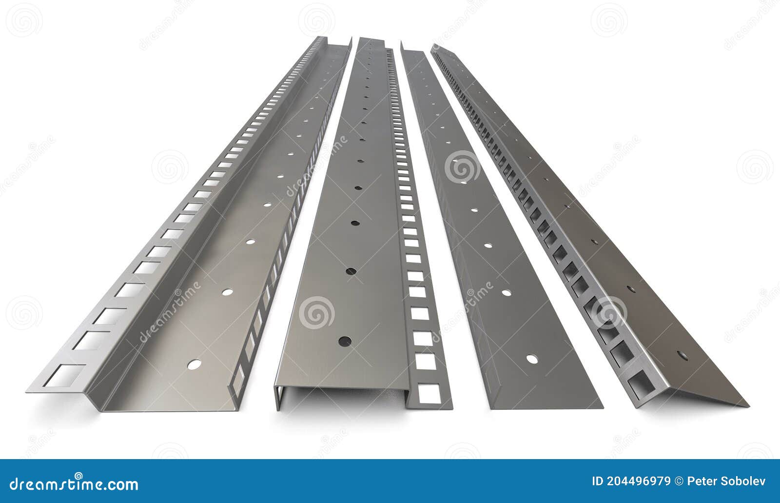 Steel Rack Strip stock image. Image of rail, attach - 204496979