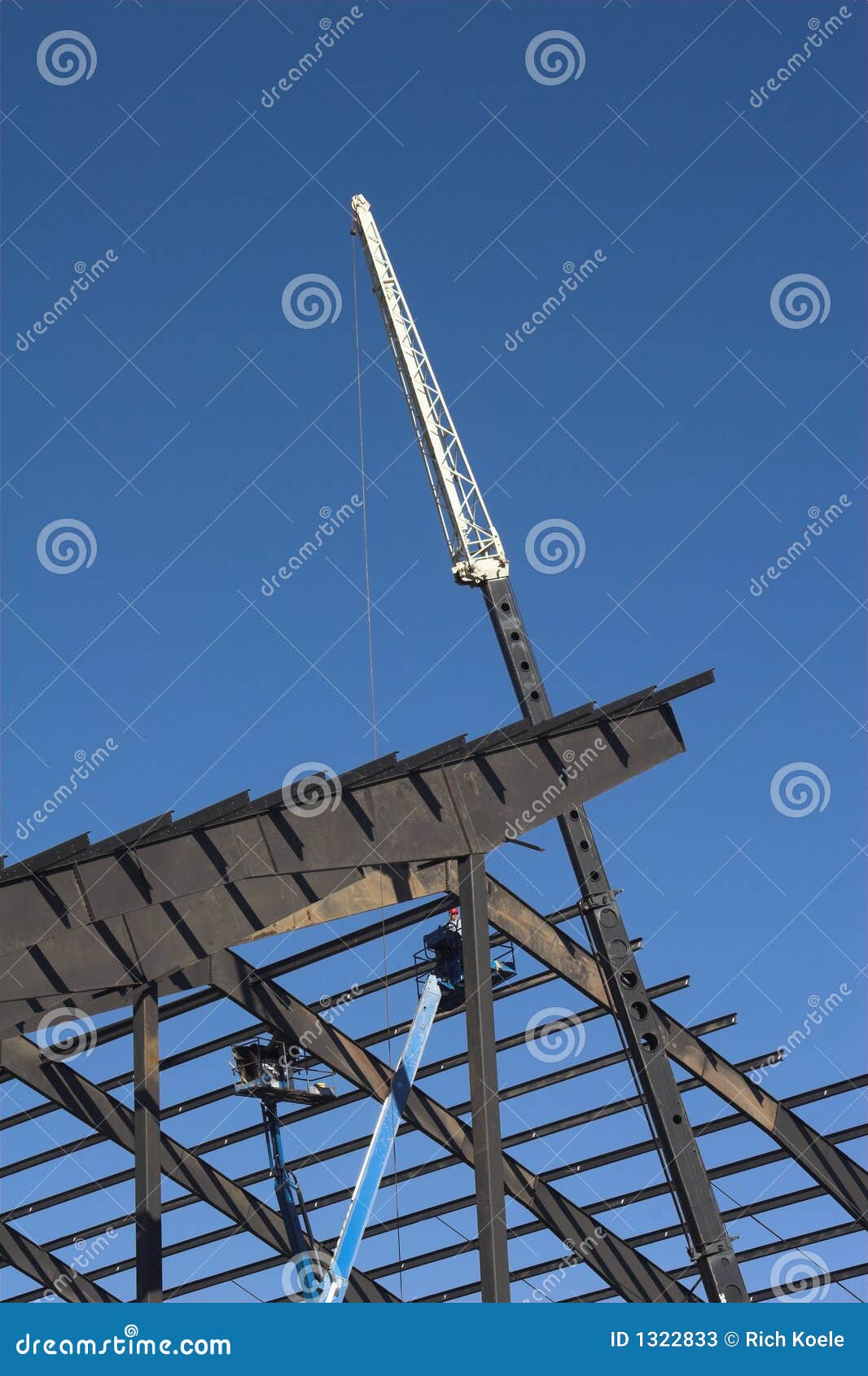 Steel Rafter Construction stock image. Image of girder - 1322833