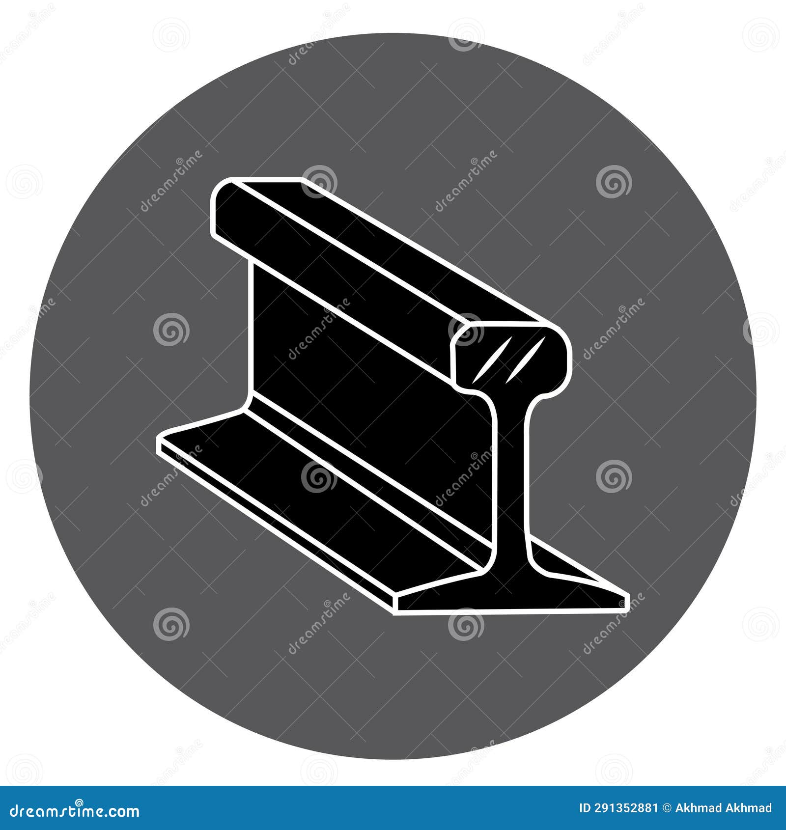 Steel rail icon stock illustration. Illustration of route - 291352881