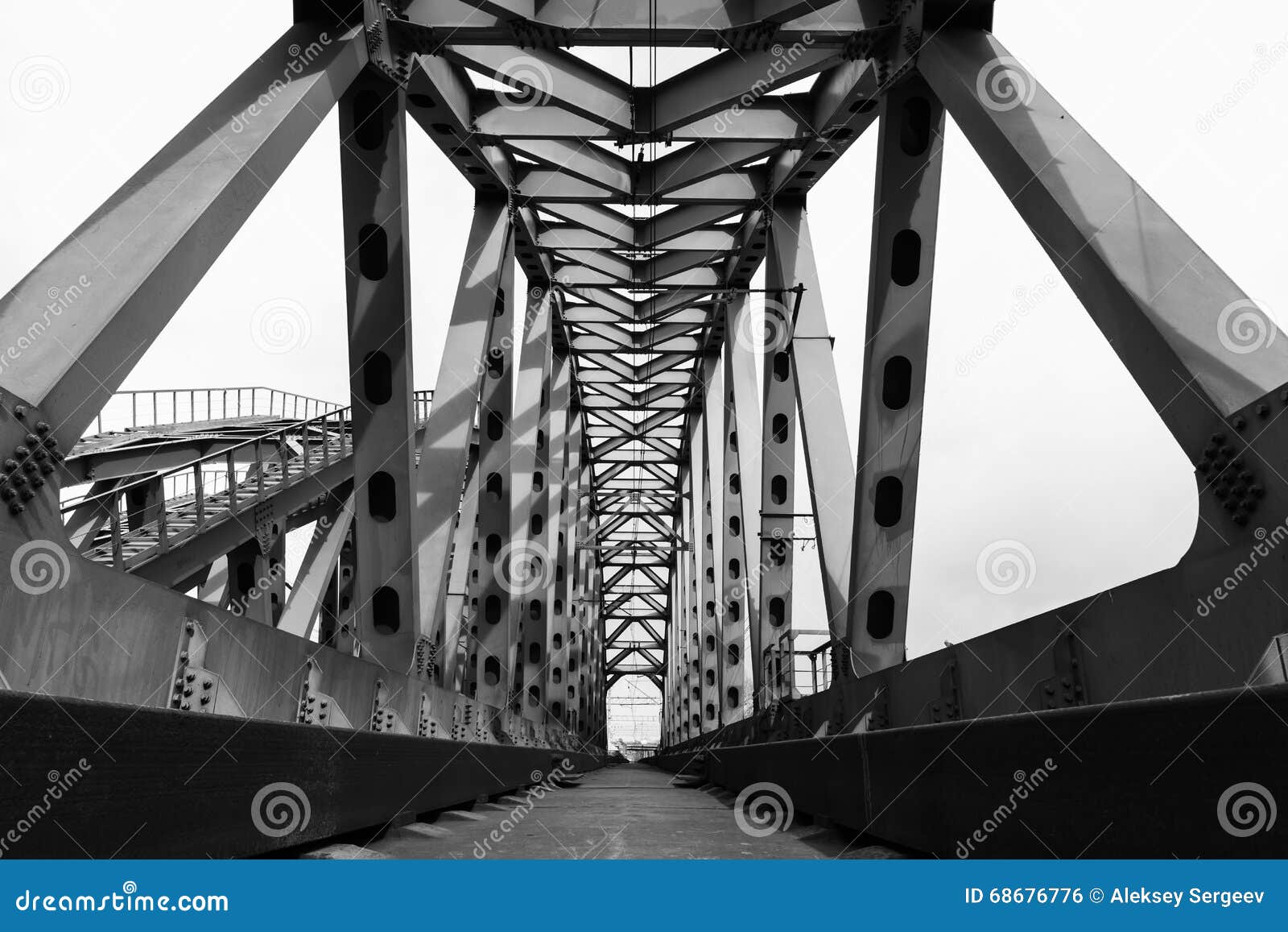 Steel railroad bridge stock photo. Image of railroad - 68676776