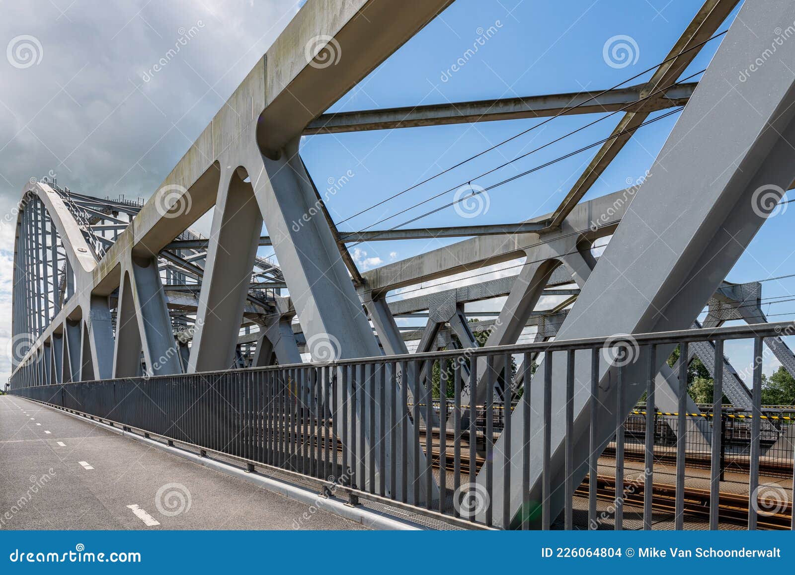 Steel railroad bridge stock photo. Image of locomotive - 226064804