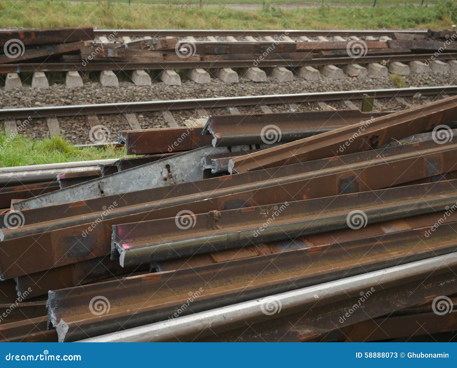 Steel rails stock image. Image of steel, stacked, stack - 58888073
